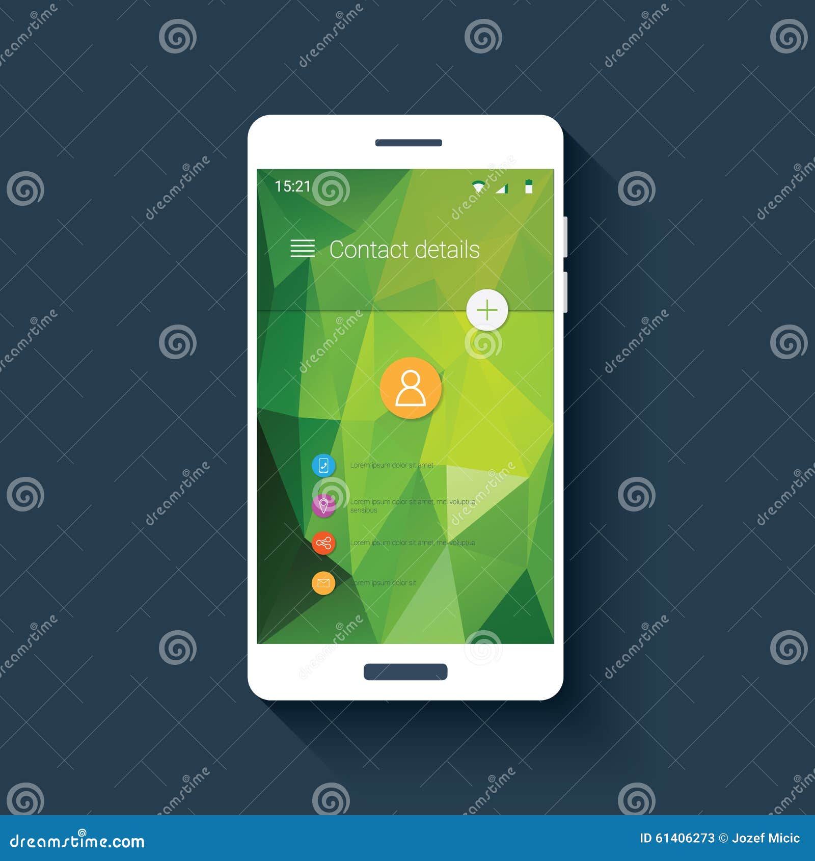 Mobile Ui with Contact Screen App Icons Stock Vector - Illustration of ...