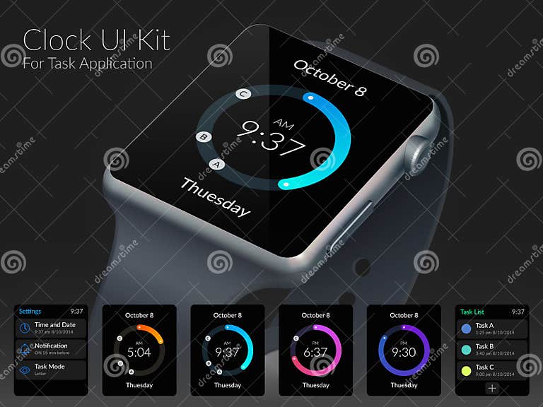 Mobile UI Kit Vector Design Illustration Stock Vector - Illustration of ...