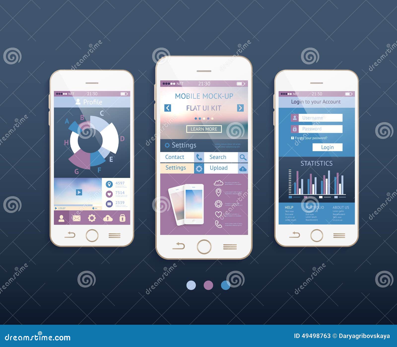 Mobile Ui Kit.Vector Design with Mobile Phones Stock Vector ...