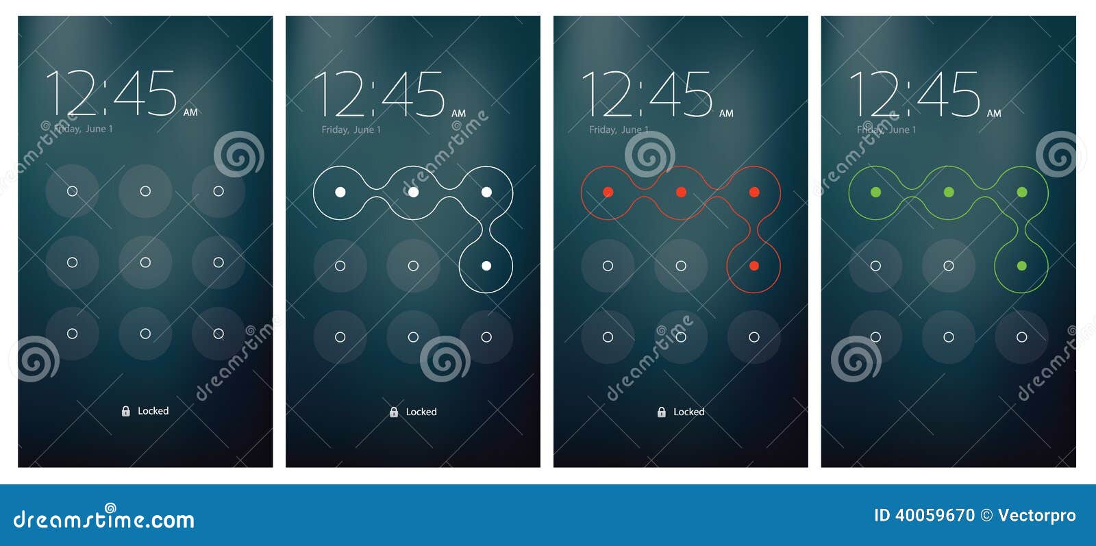 Mobile UI unlocking stock vector. Illustration of minimalistic - 40059670