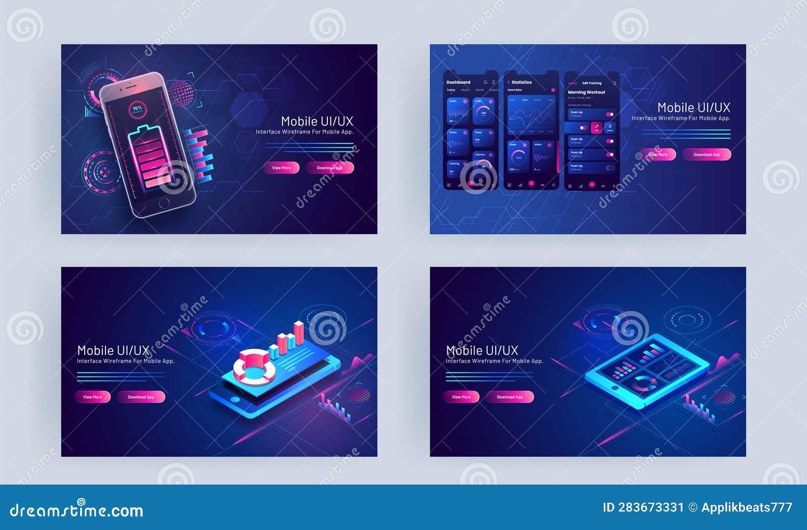Mobile UI/UX Concept Based Landing Page Set with Smartphone and ... Mobile UI/UX Concept Based Landing Page Set with Smartphone and ...