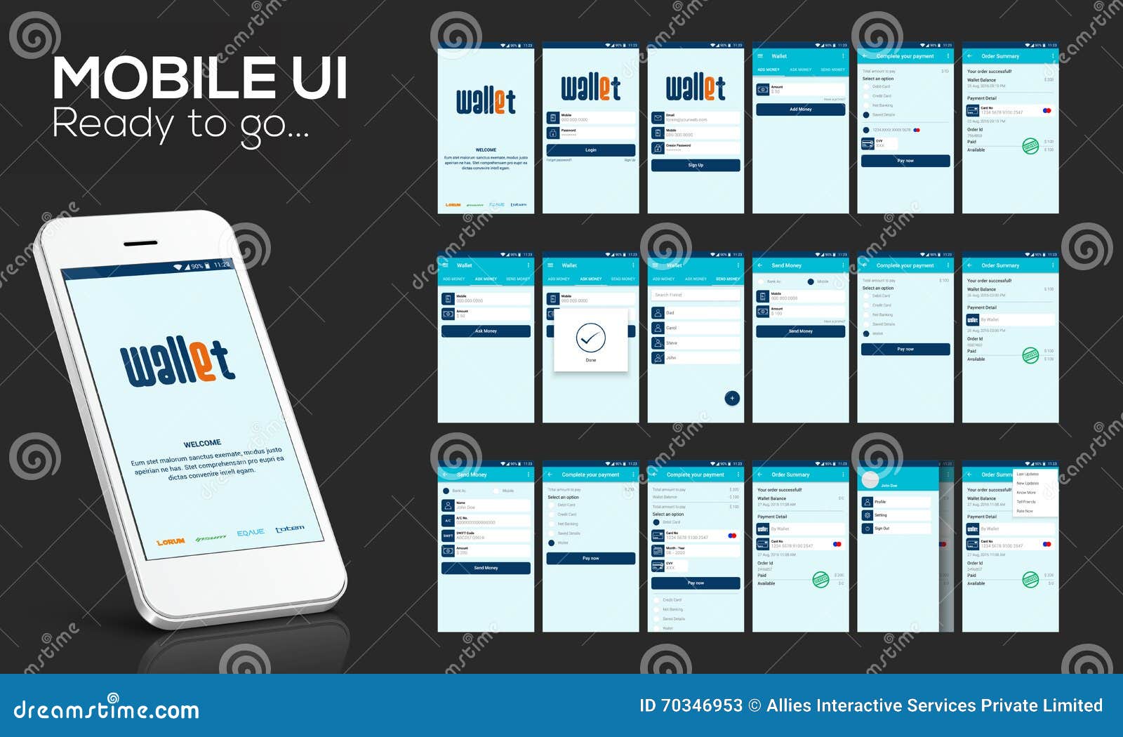 Mobile UI, UX and GUI for Online Money Transfer. Stock Illustration ... Mobile UI, UX and GUI for Online Money Transfer. Stock Illustration ...