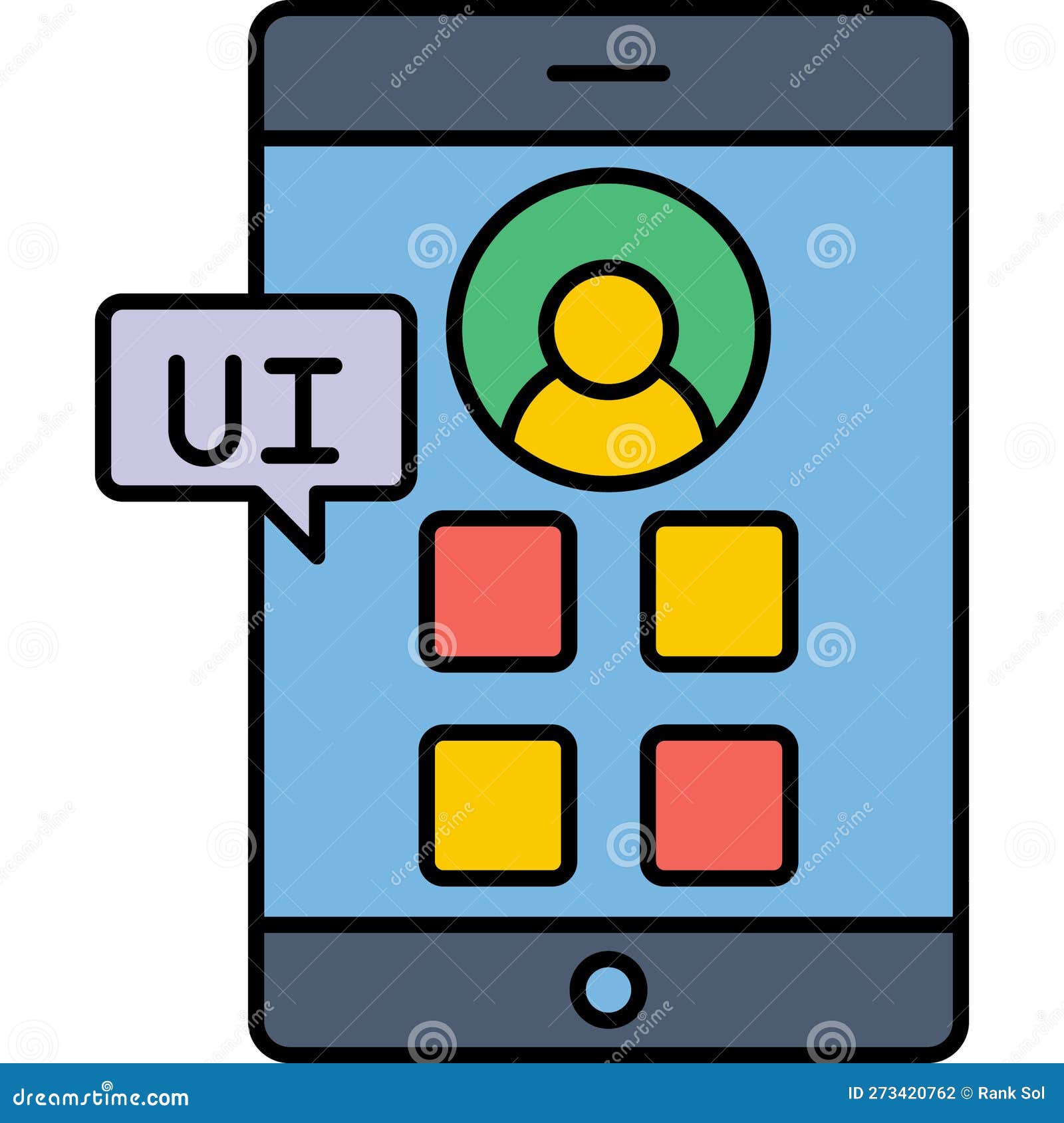 Mobile Ui Which Can Easily Edit or Modify Stock Vector - Illustration ...