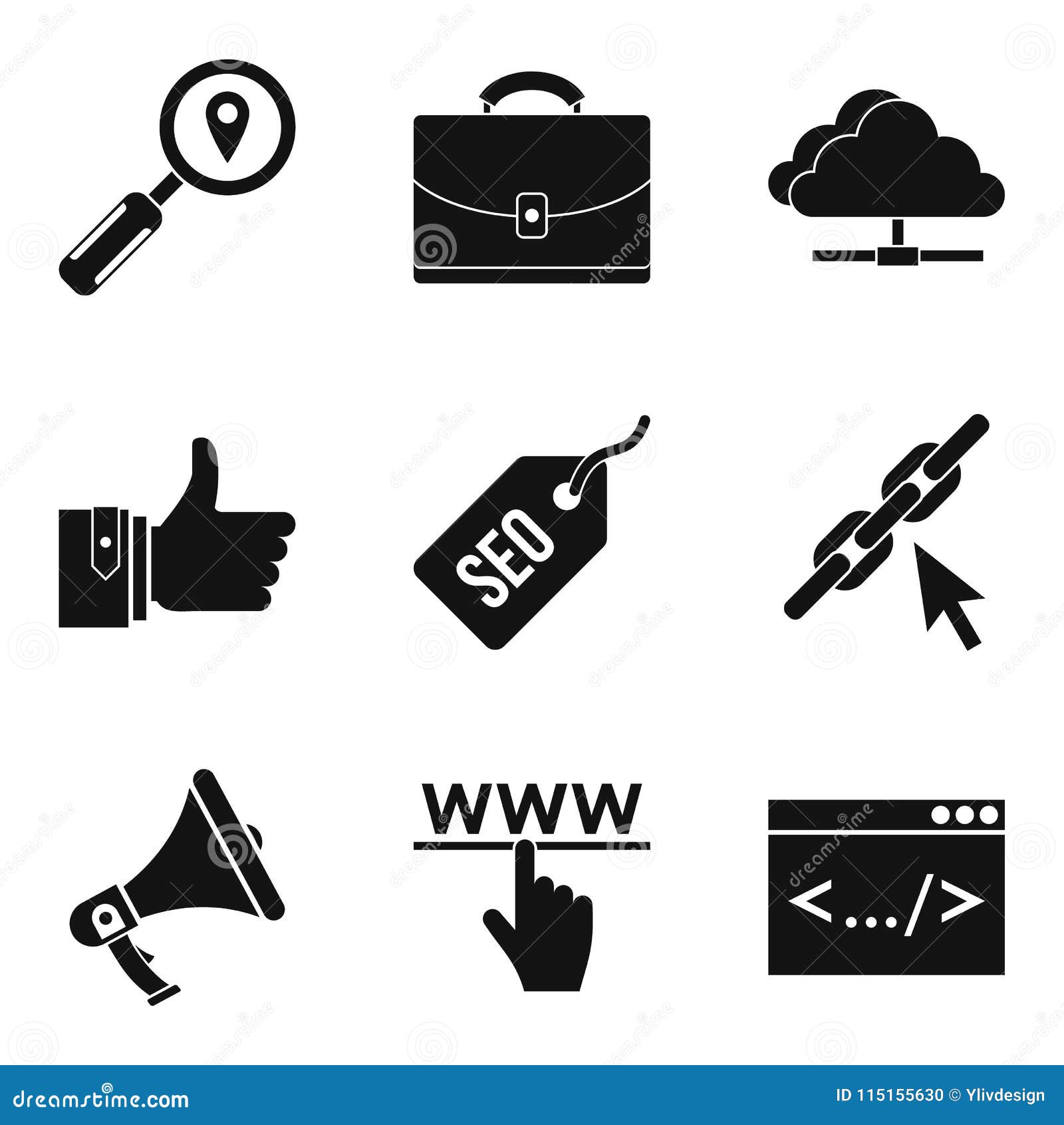 Mobile Usage Icons Set, Simple Style Stock Vector - Illustration of ...