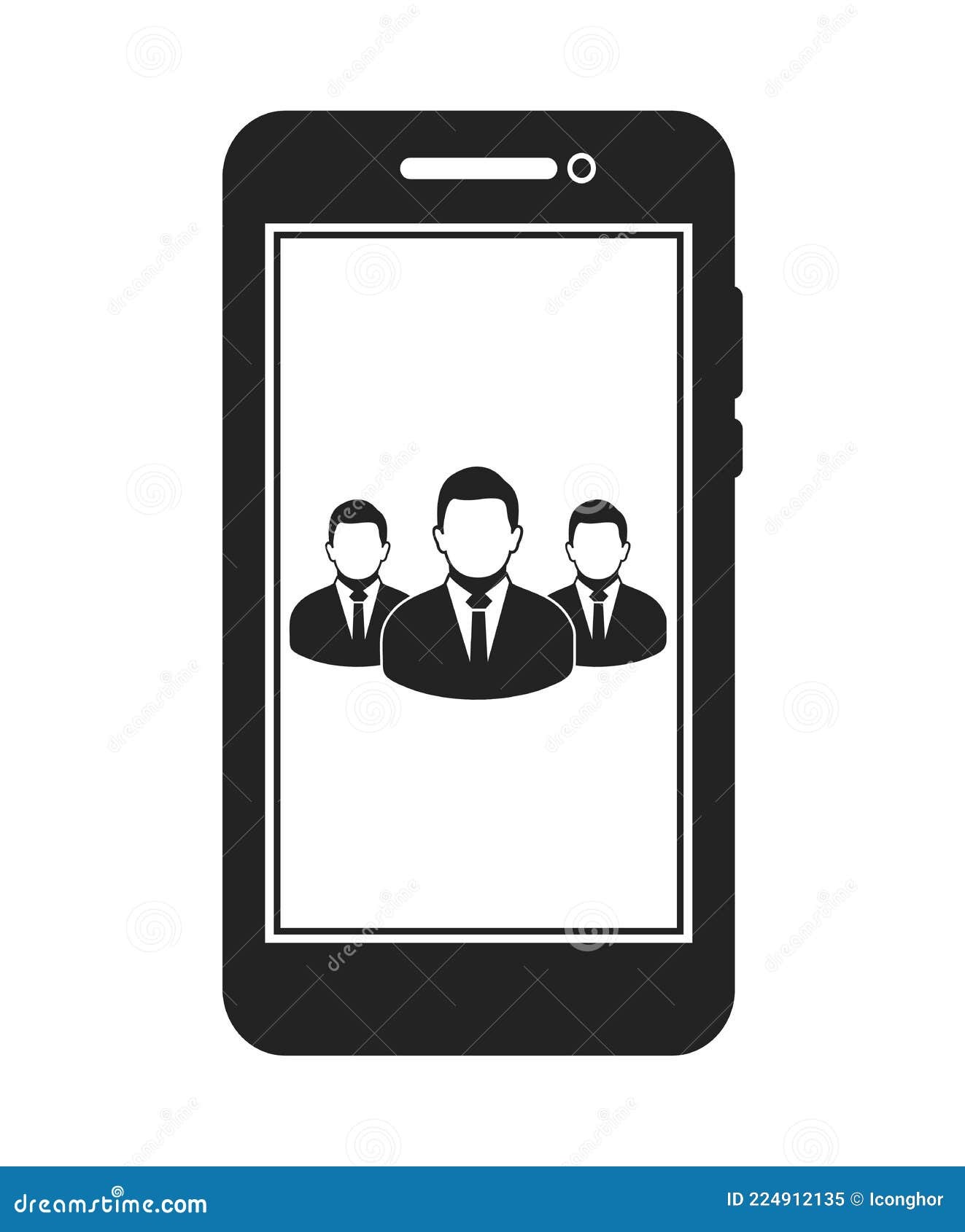 Mobile User Group Icon. stock vector. Illustration of connection ...