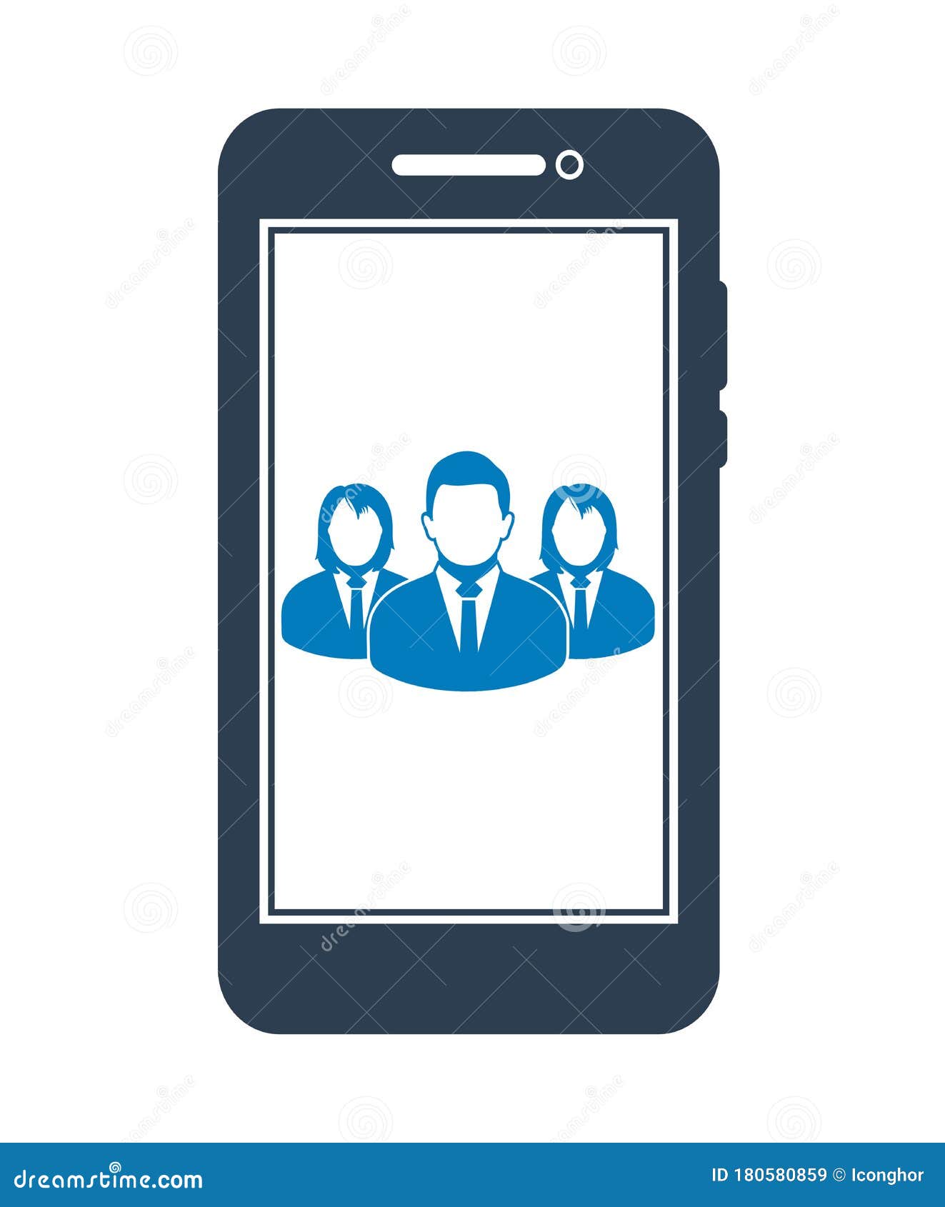 Mobile User Group Icon. stock vector. Illustration of communication ...