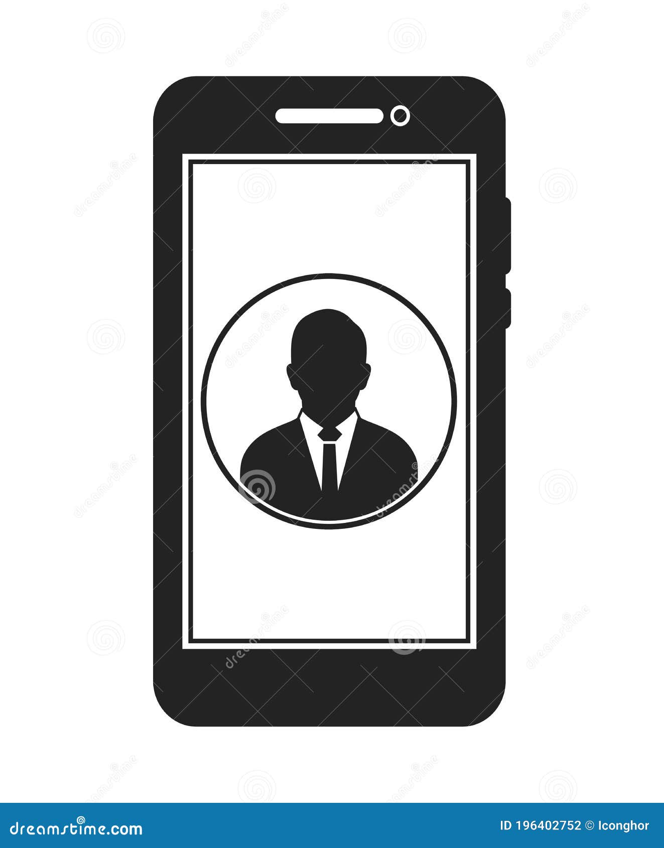 Mobile User Icon. stock vector. Illustration of connect - 196402752