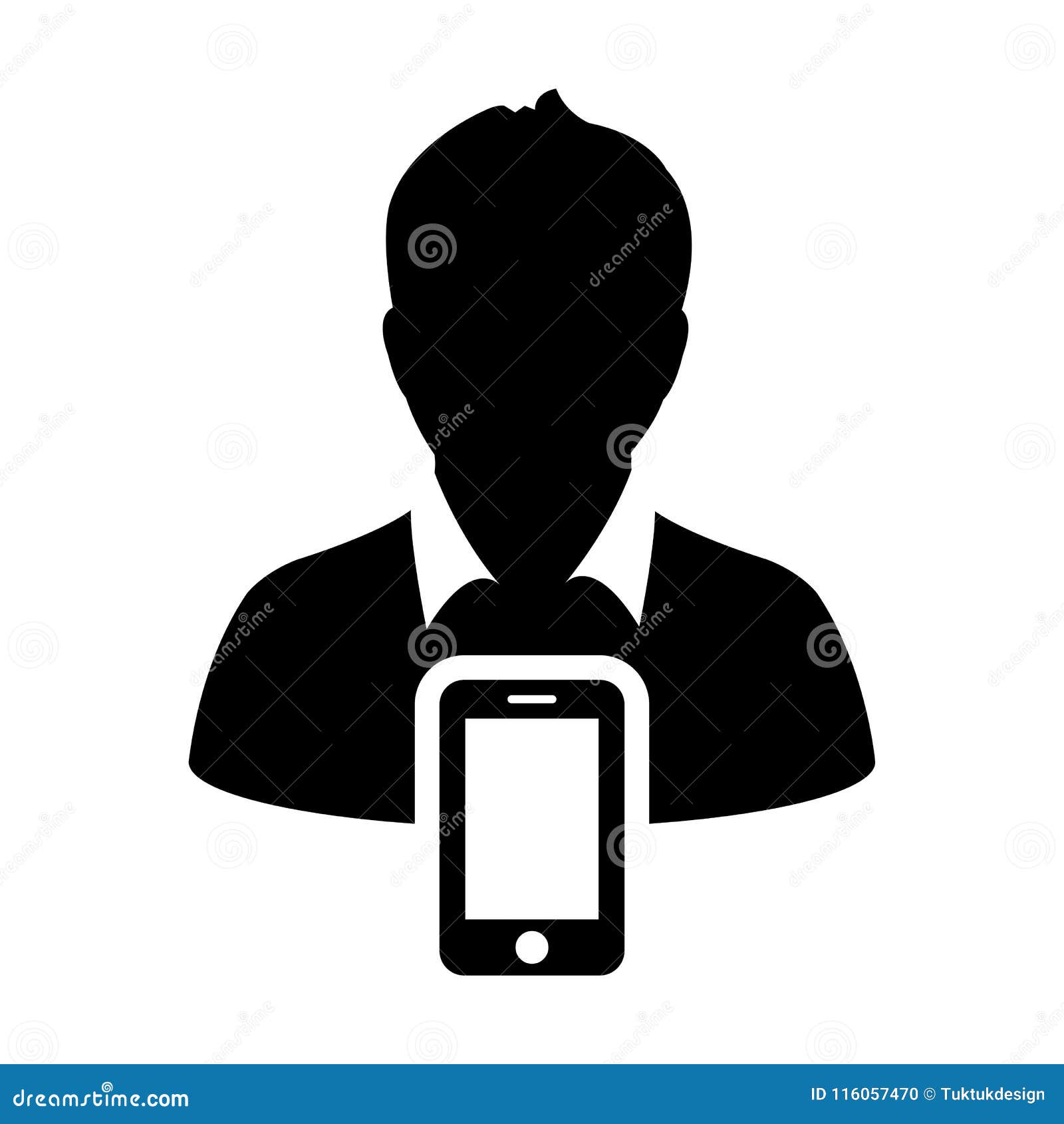 Mobile User Icon Vector Male Person Profile Avatar with Smartphone ... Mobile User Icon Vector Male Person Profile Avatar with Smartphone ...