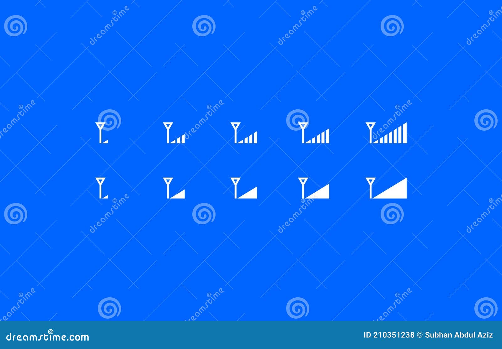 Mobile User Interface Connection Level Indicator Bar Template Stock ...