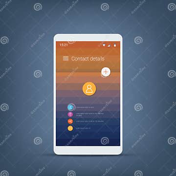 Mobile User Interface for Contacts Screen in Modern Material Design ...