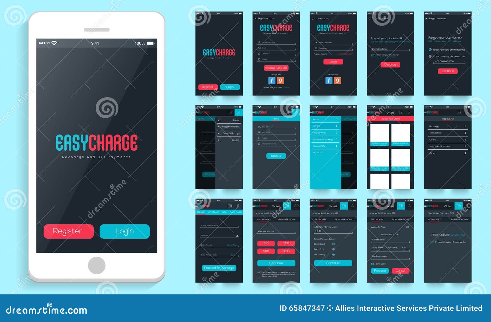 Mobile User Interface for Online Payment Options. Stock Illustration ...