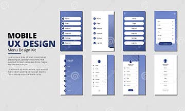 Mobile UX Design - Menu Design Kit Stock Vector - Illustration of ...