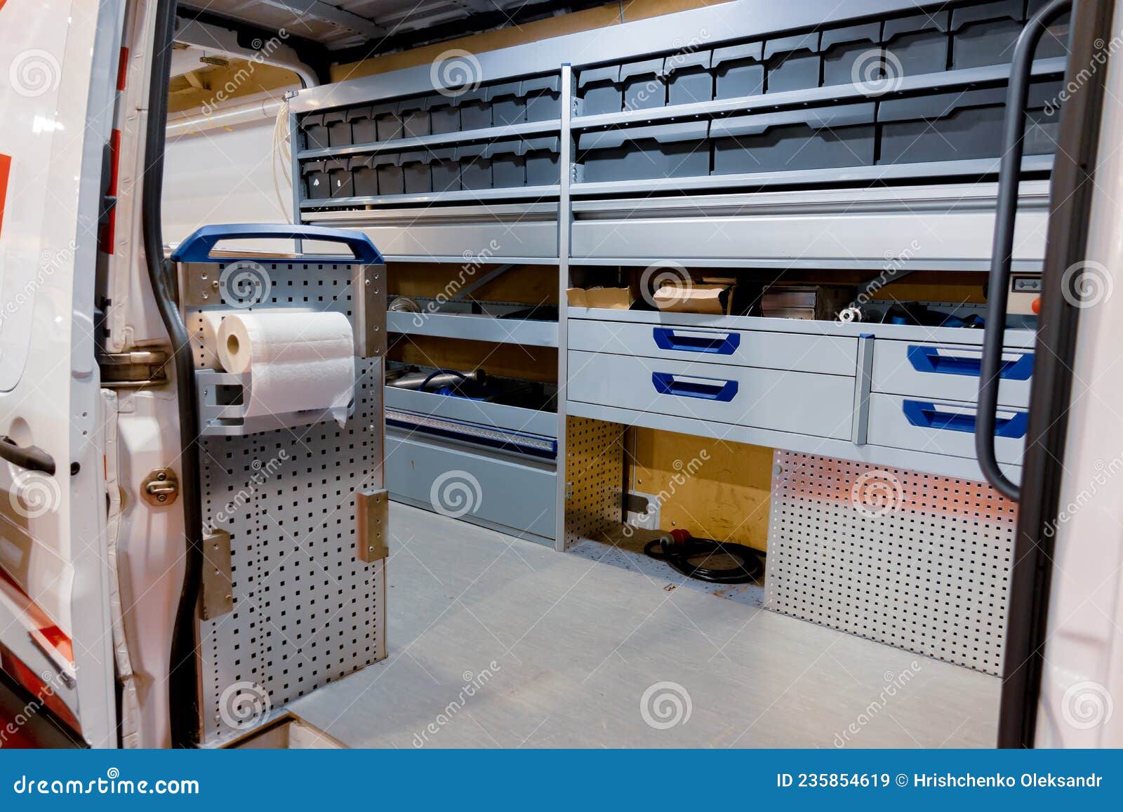 Mobile Van for Repair Work. Interior Interior Stock Image - Image of ...