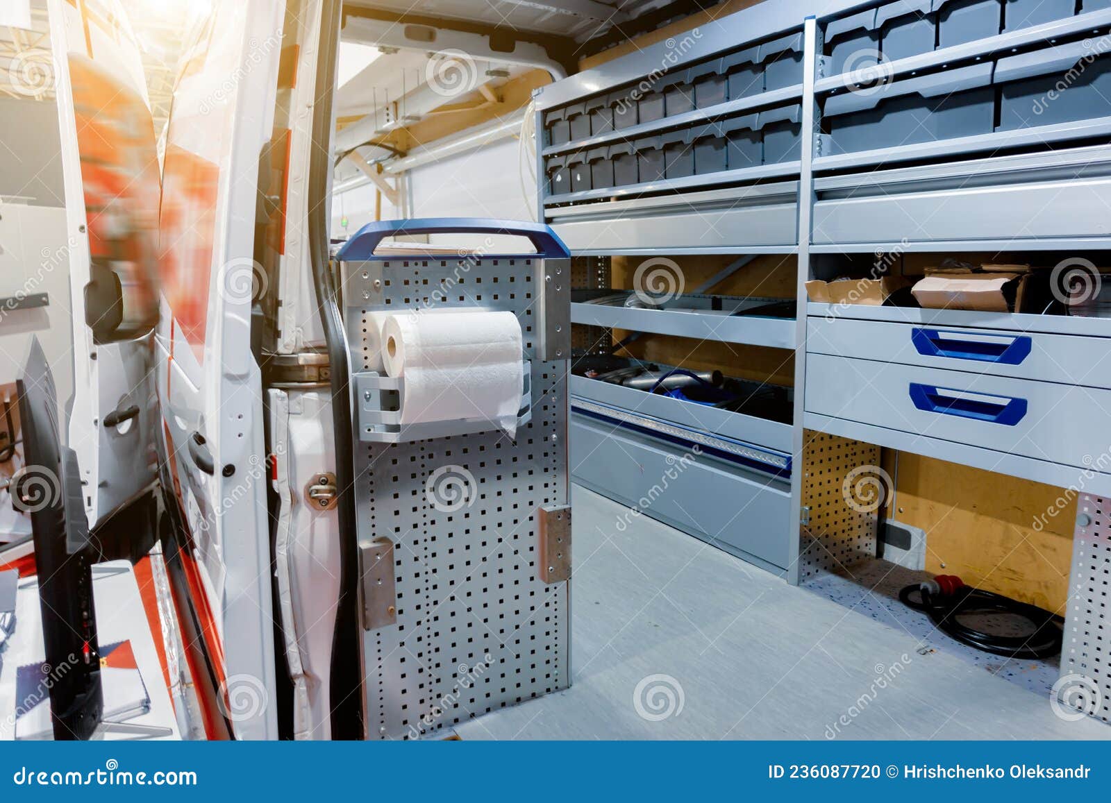 Mobile Van for Repair Work. Interior Interior Stock Photo - Image of ...