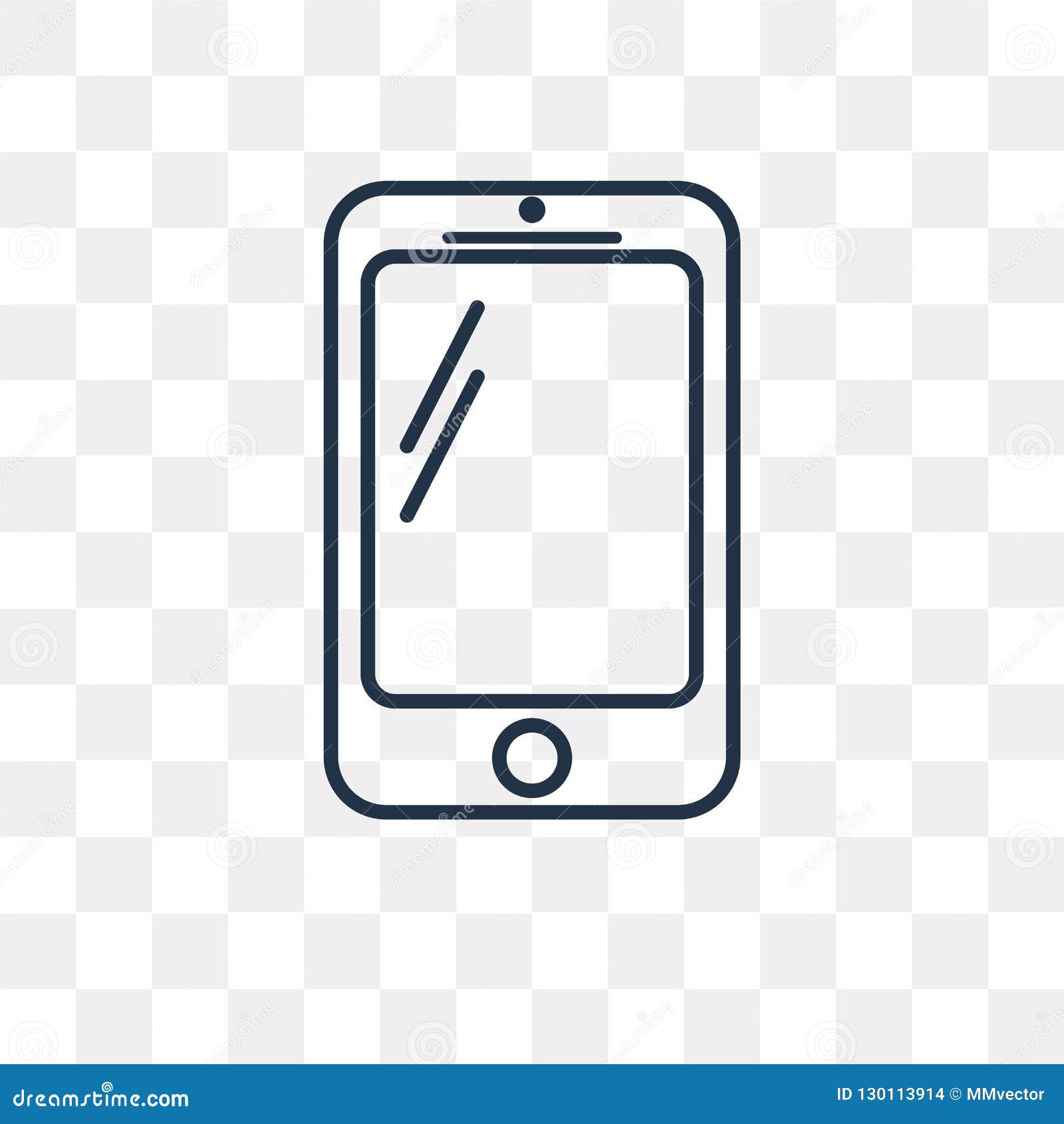Mobile Vector Icon Isolated on Transparent Background, Linear Mo Stock ...