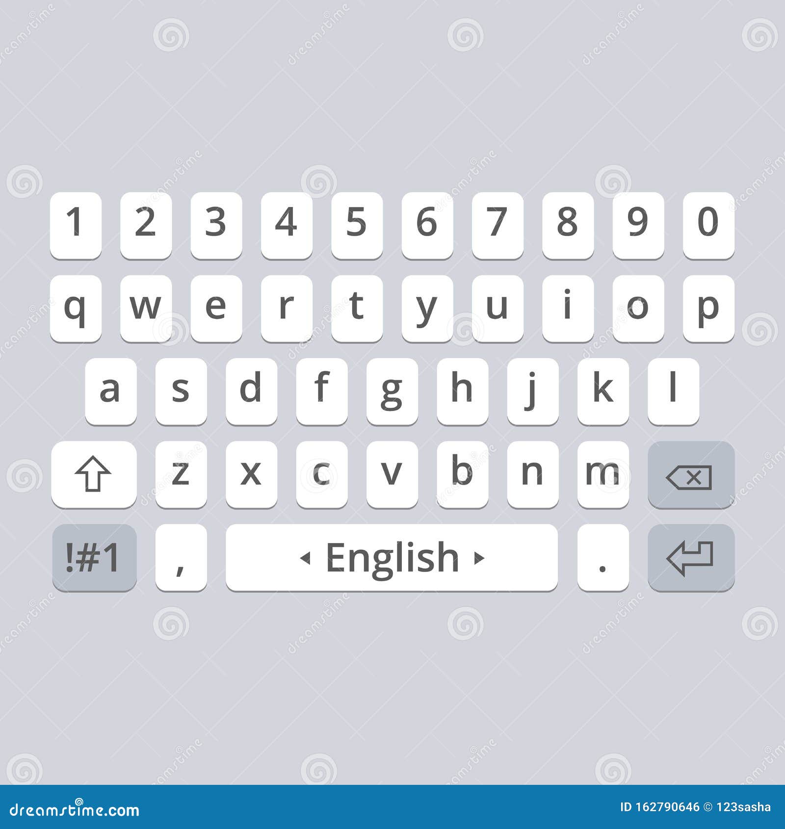 Mobile Vector Keyboard for Smartphone. Letters Set Stock Vector ...