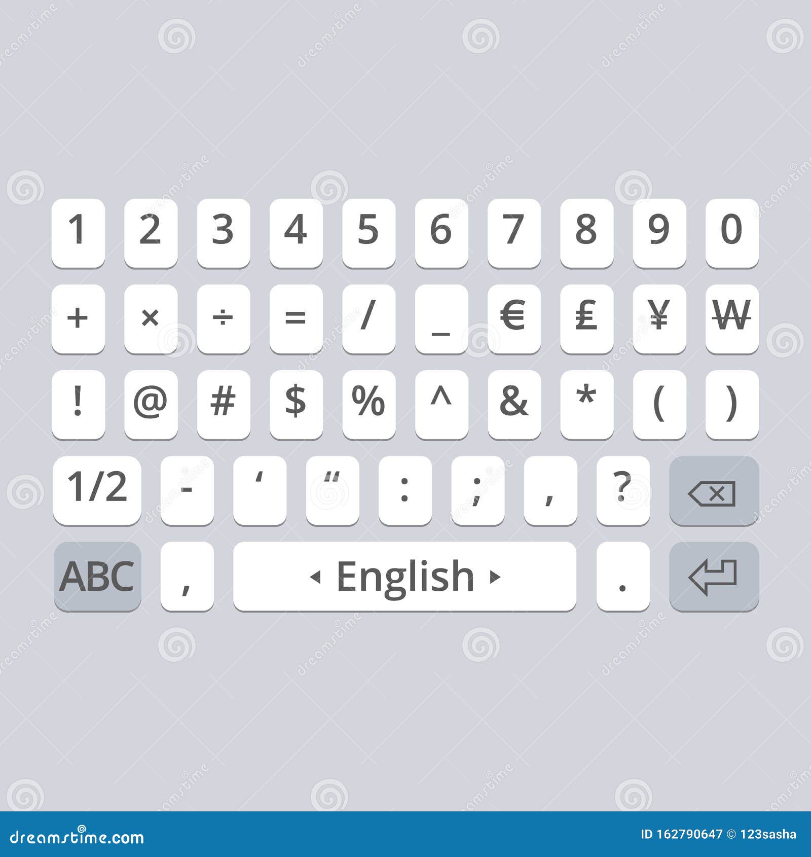 Mobile Vector Keyboard for Smartphone. Symbols Set Stock Vector ...