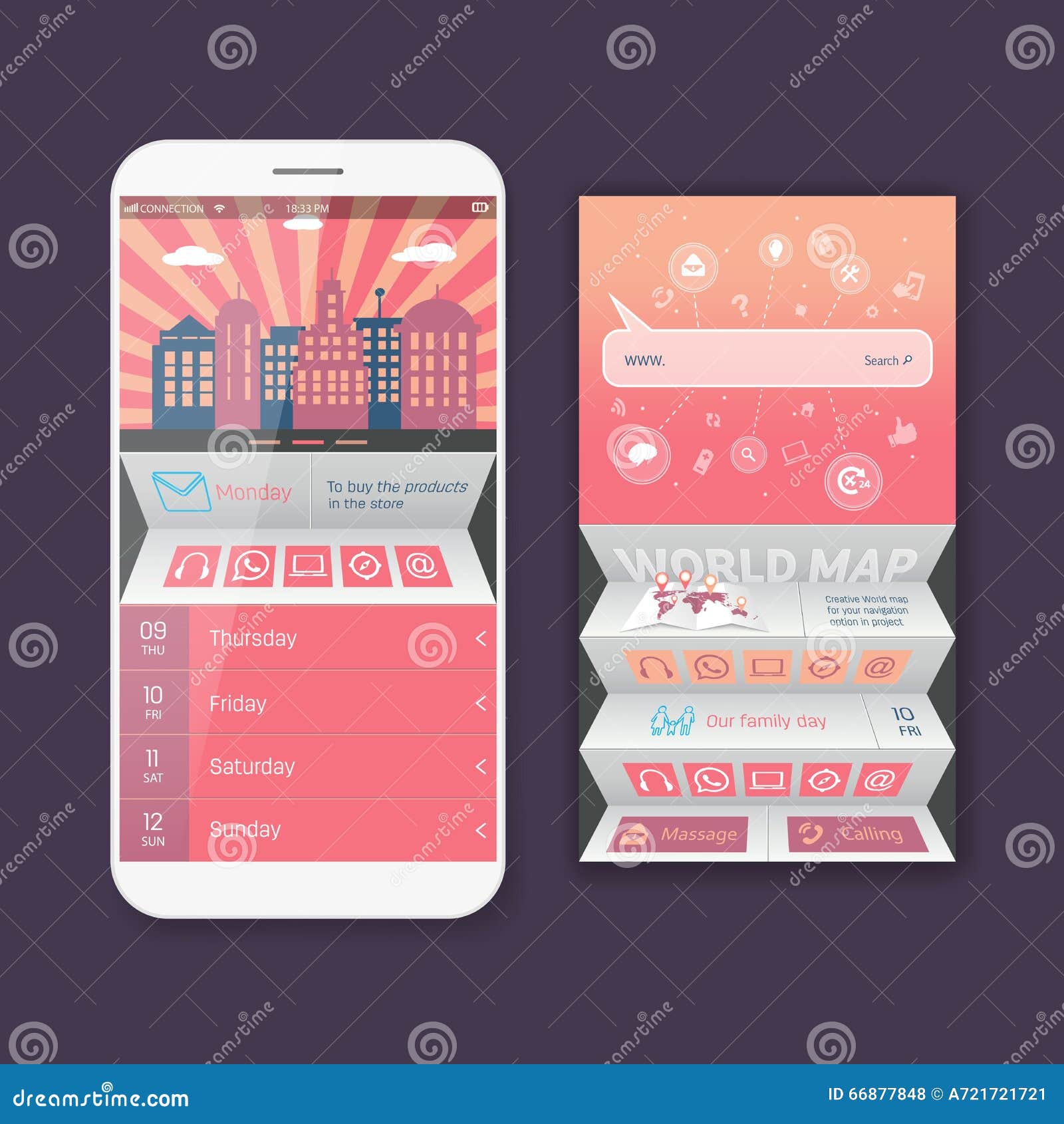 Mobile Vector User Ui Kit Form Interface. for Web Page, Site Bar, Art ...