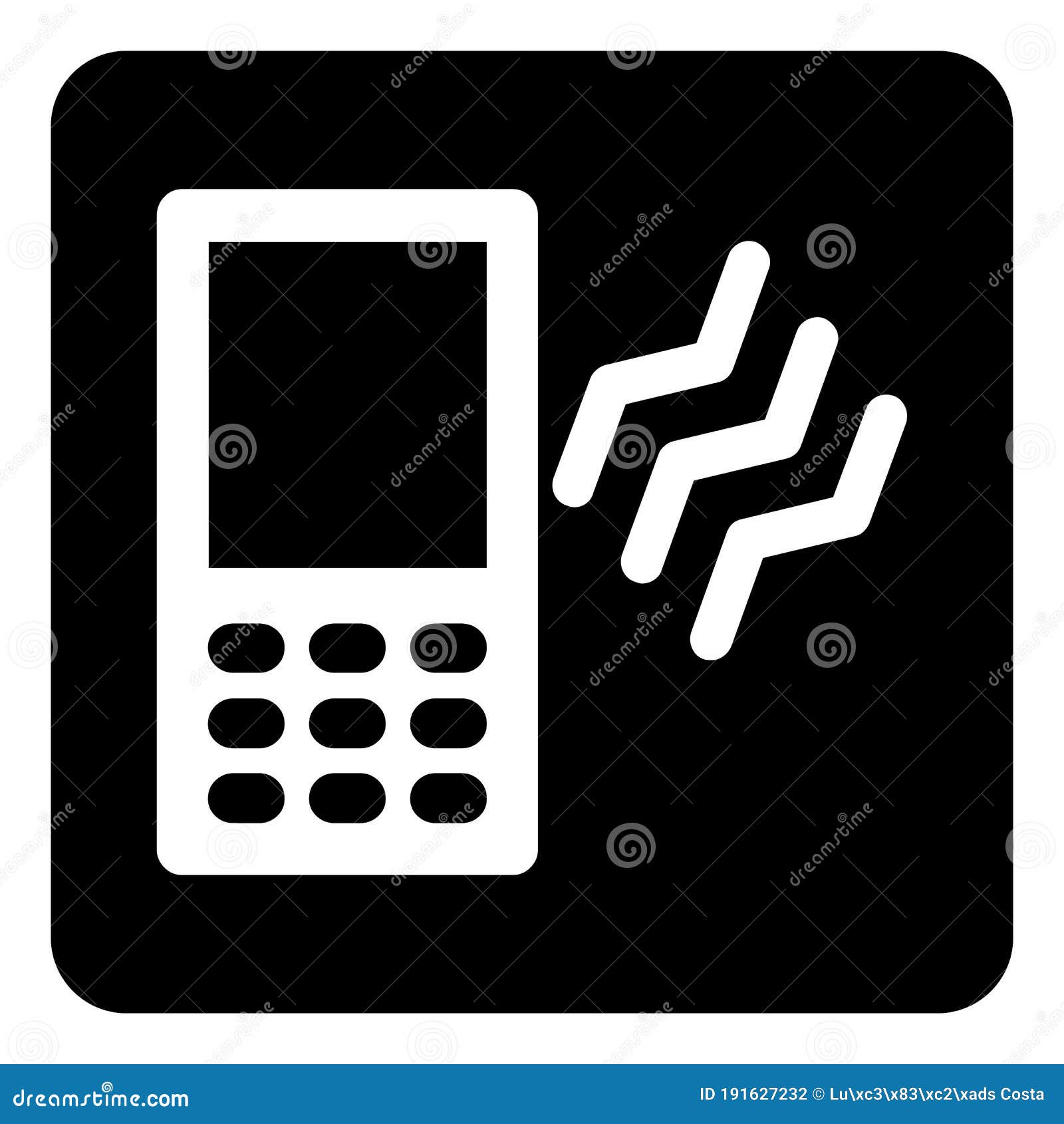 Mobile vibration icon stock illustration. Illustration of watch - 191627232