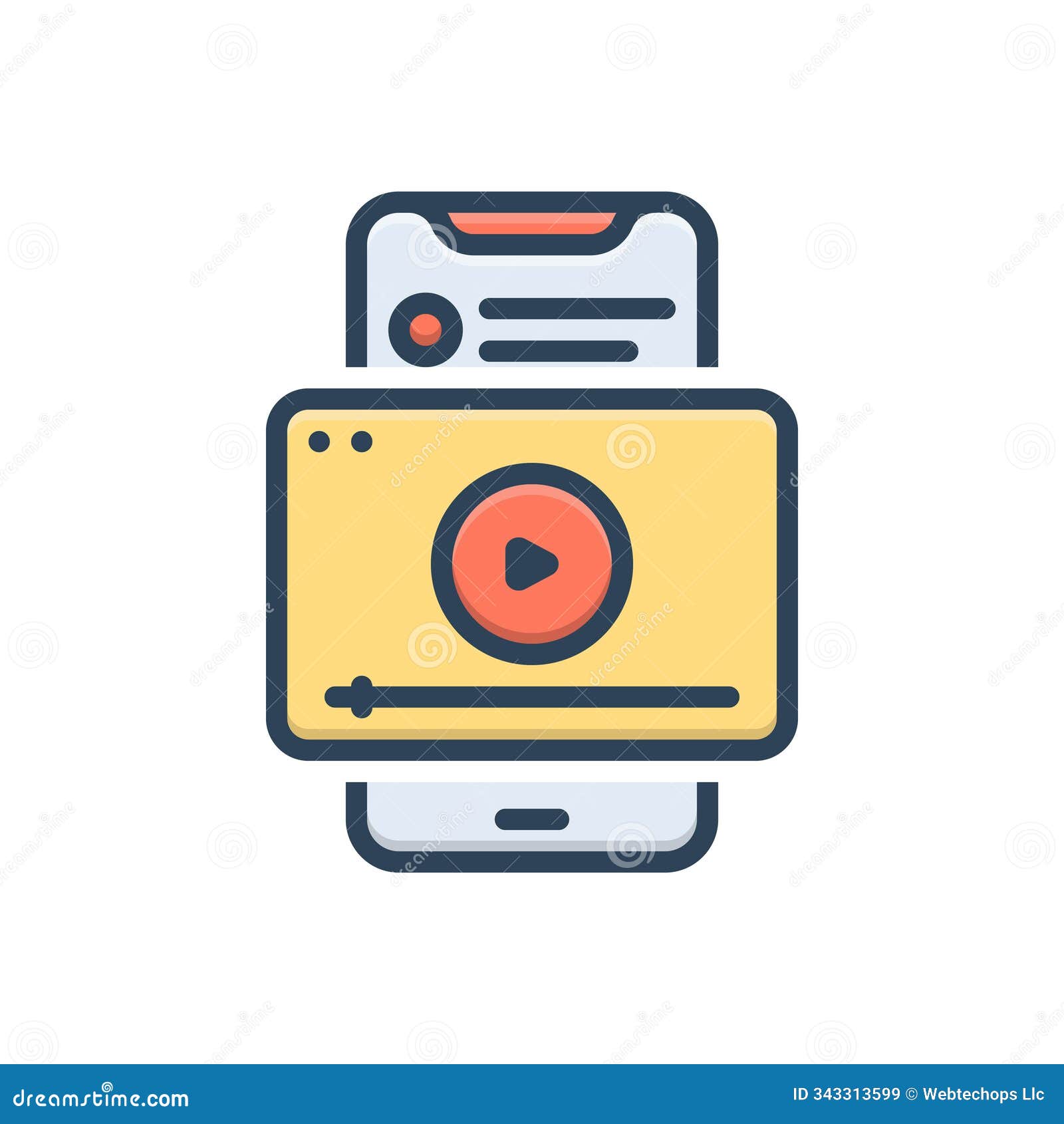Color Illustration Icon for Mobile Video, Mobile and Display Stock ...