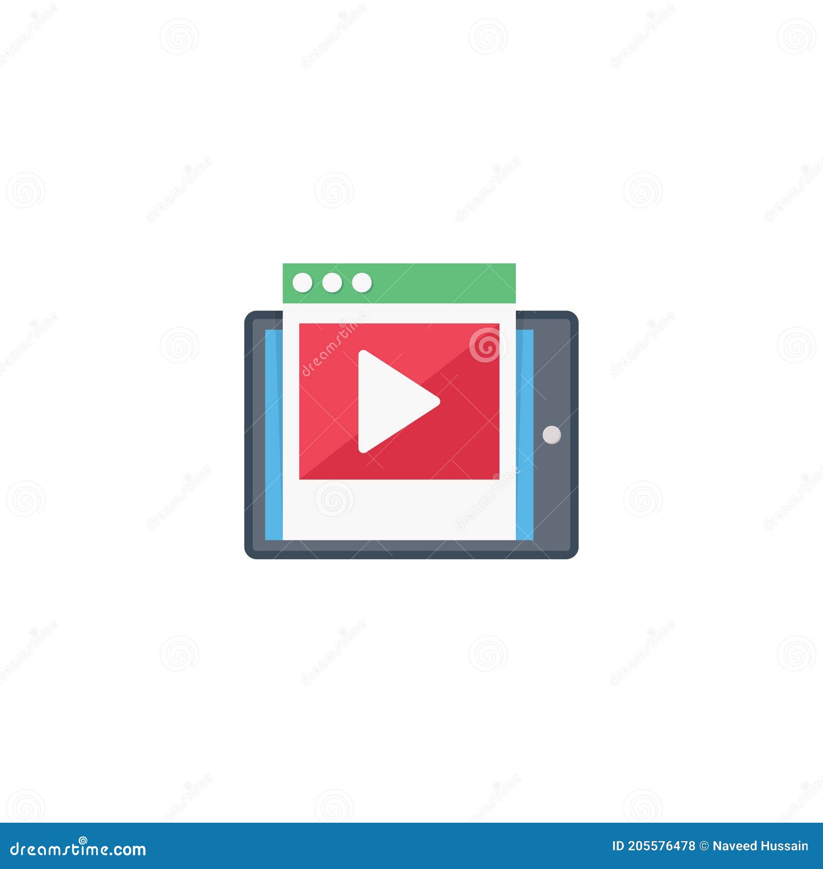 Mobile Video Vector Flat Colour Icon Stock Vector - Illustration of ...