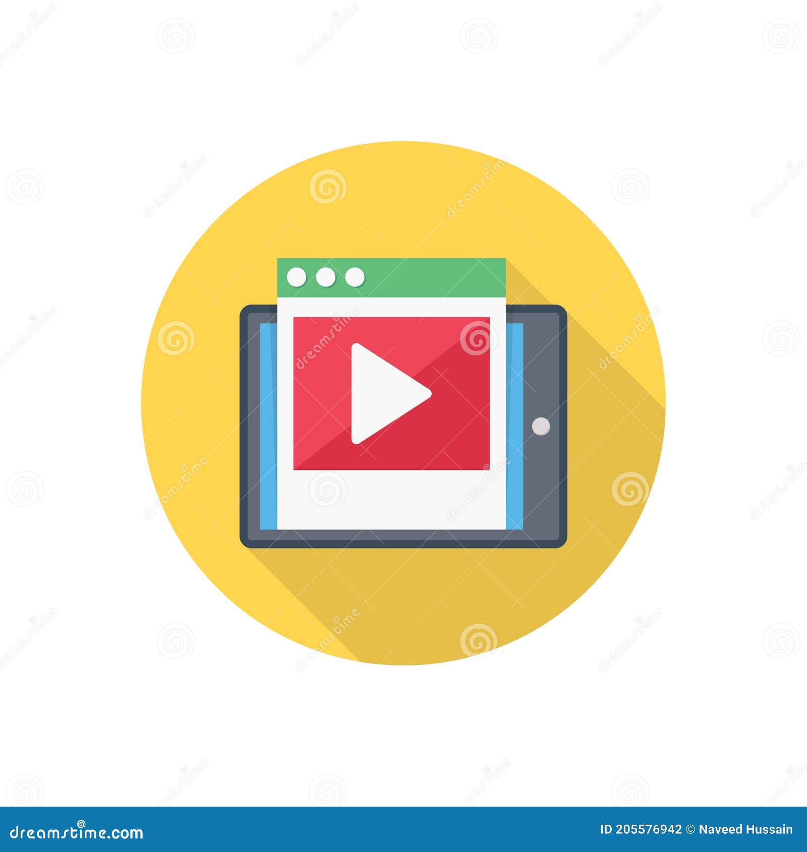 Mobile Video Vector Flat Colour Icon Stock Vector - Illustration of ...