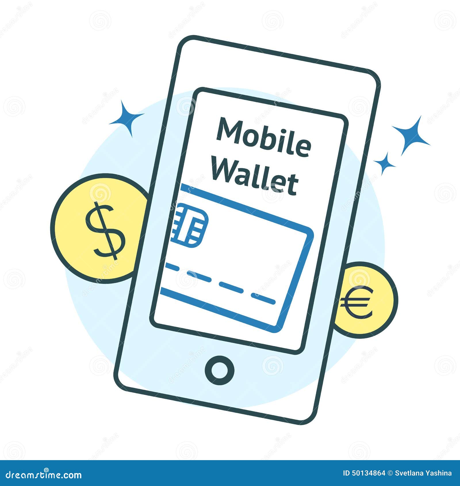 Mobile Wallet concept stock vector. Illustration of innovation - 50134864