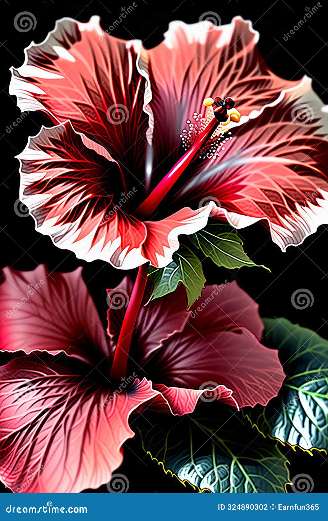 A Mobile Wallpaper Featuring a Deep Red Hibiscus Stock Photo - Image of ...