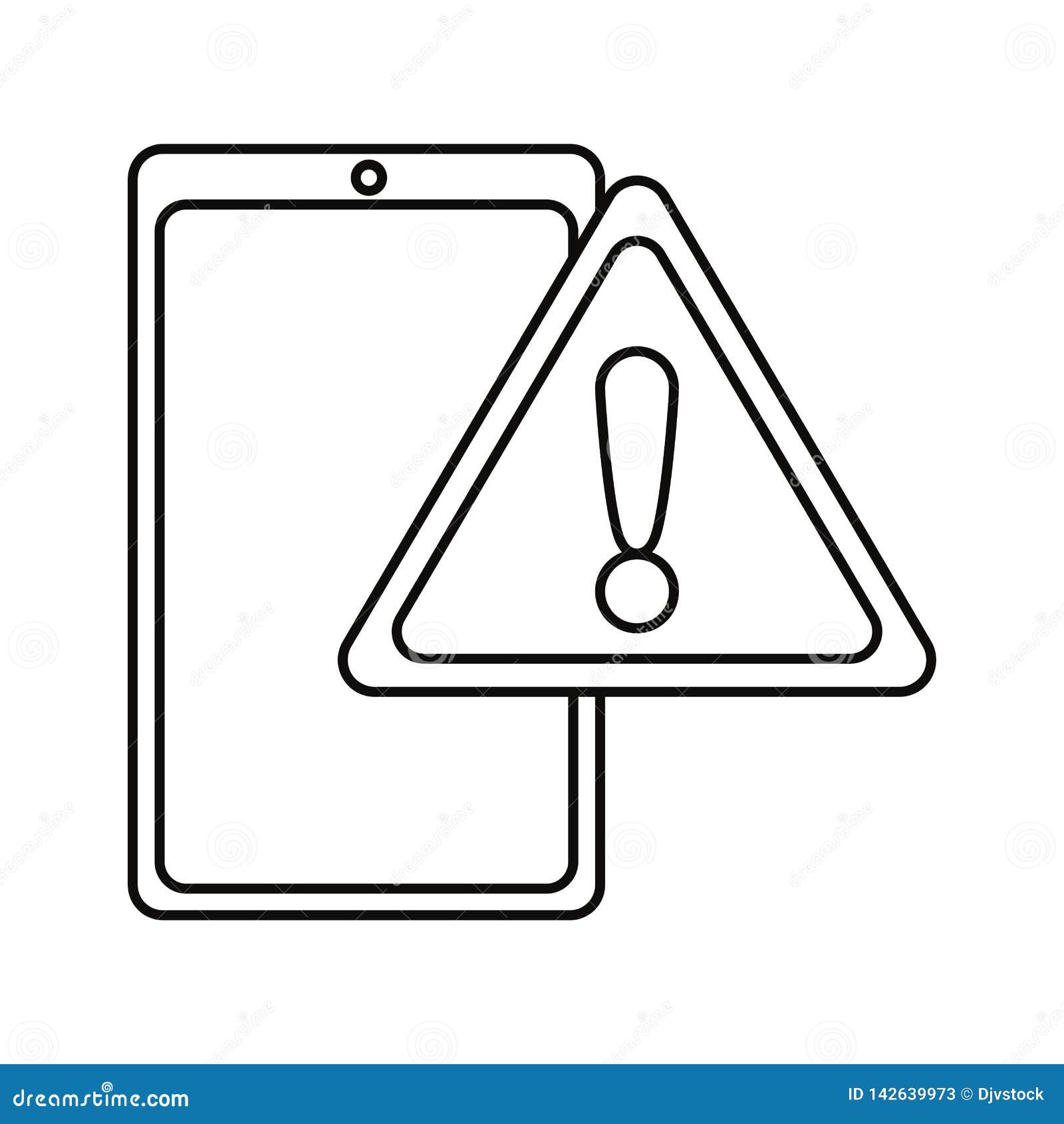 Mobile Warning Alert on White Background Stock Vector - Illustration of ...