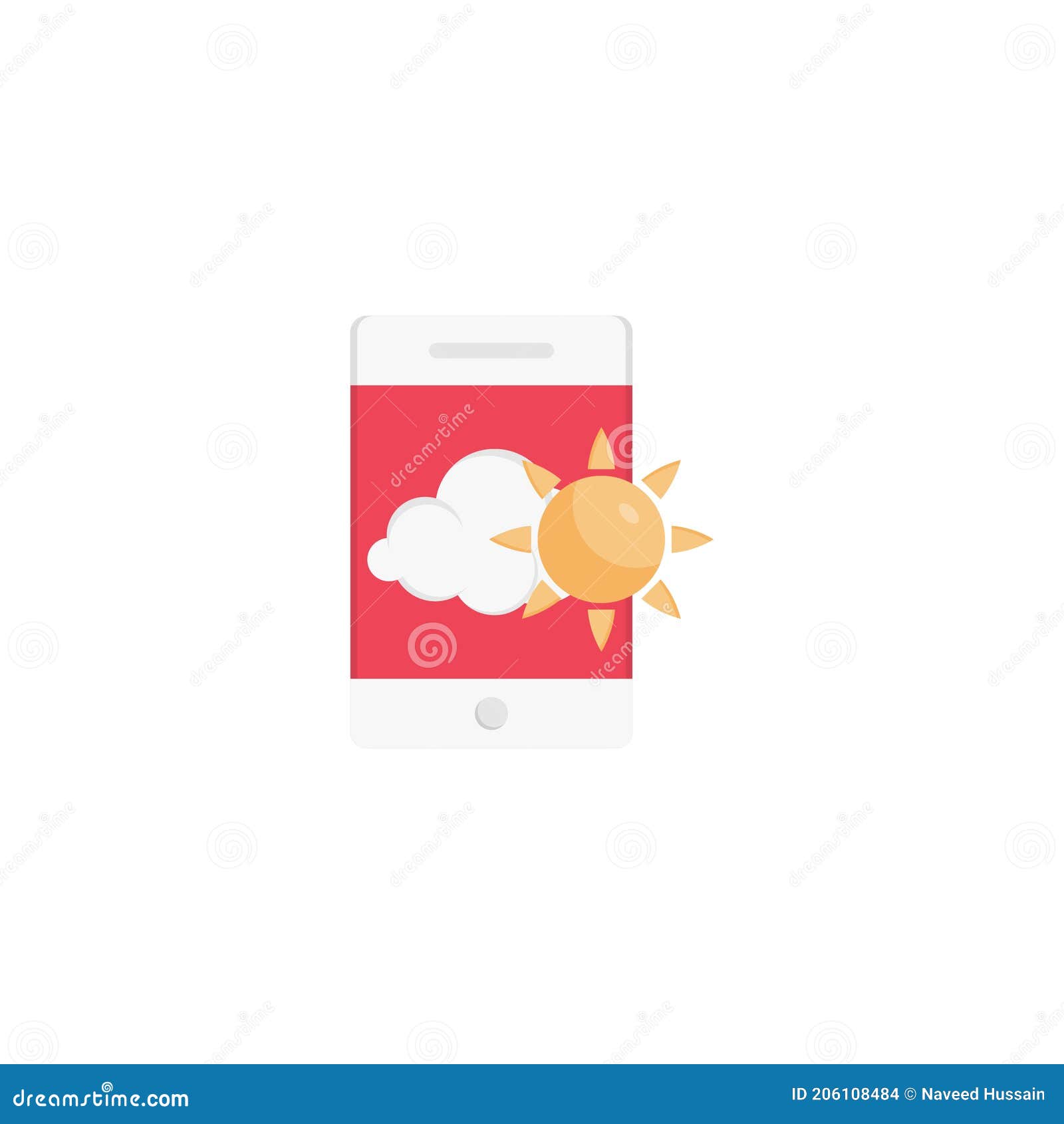 Mobile weather stock vector. Illustration of icon, nature - 206108484