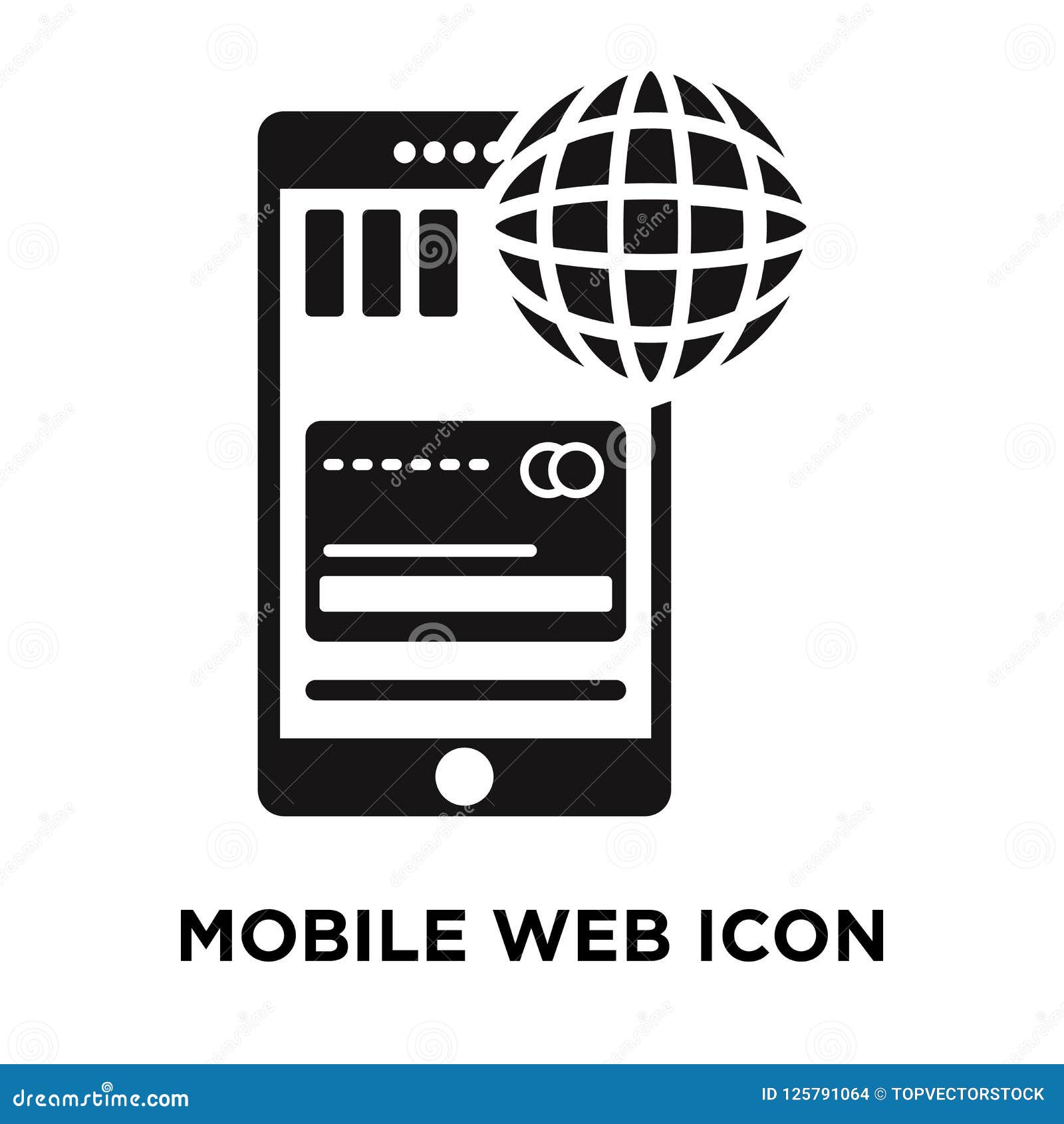 Mobile Web Icon Vector Isolated on White Background, Logo Concept of ...