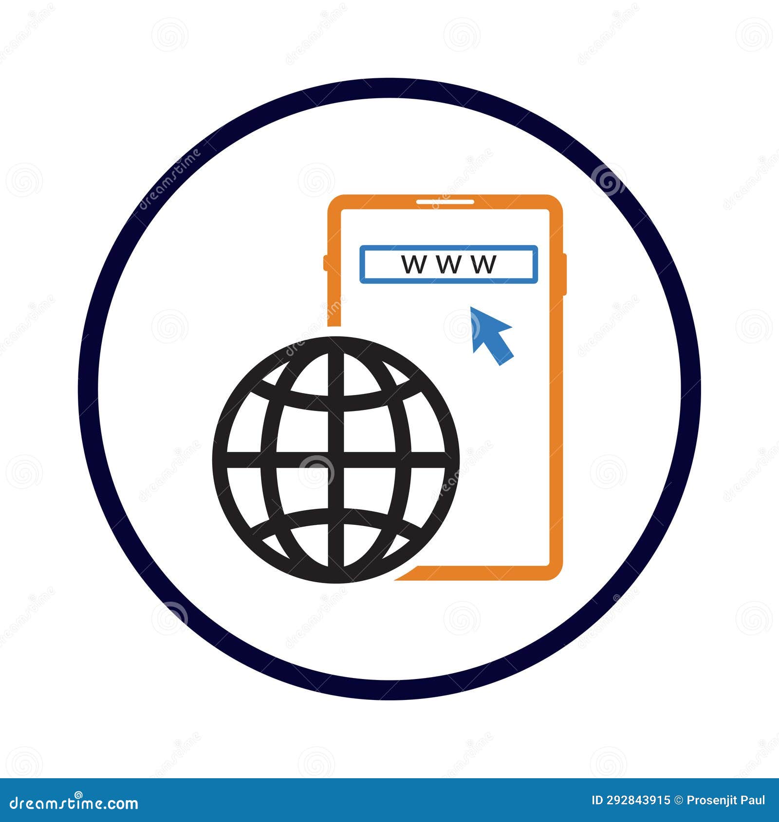 Mobile, Web, Internet, Click, Mobile Browser Click Icon Stock Vector ...