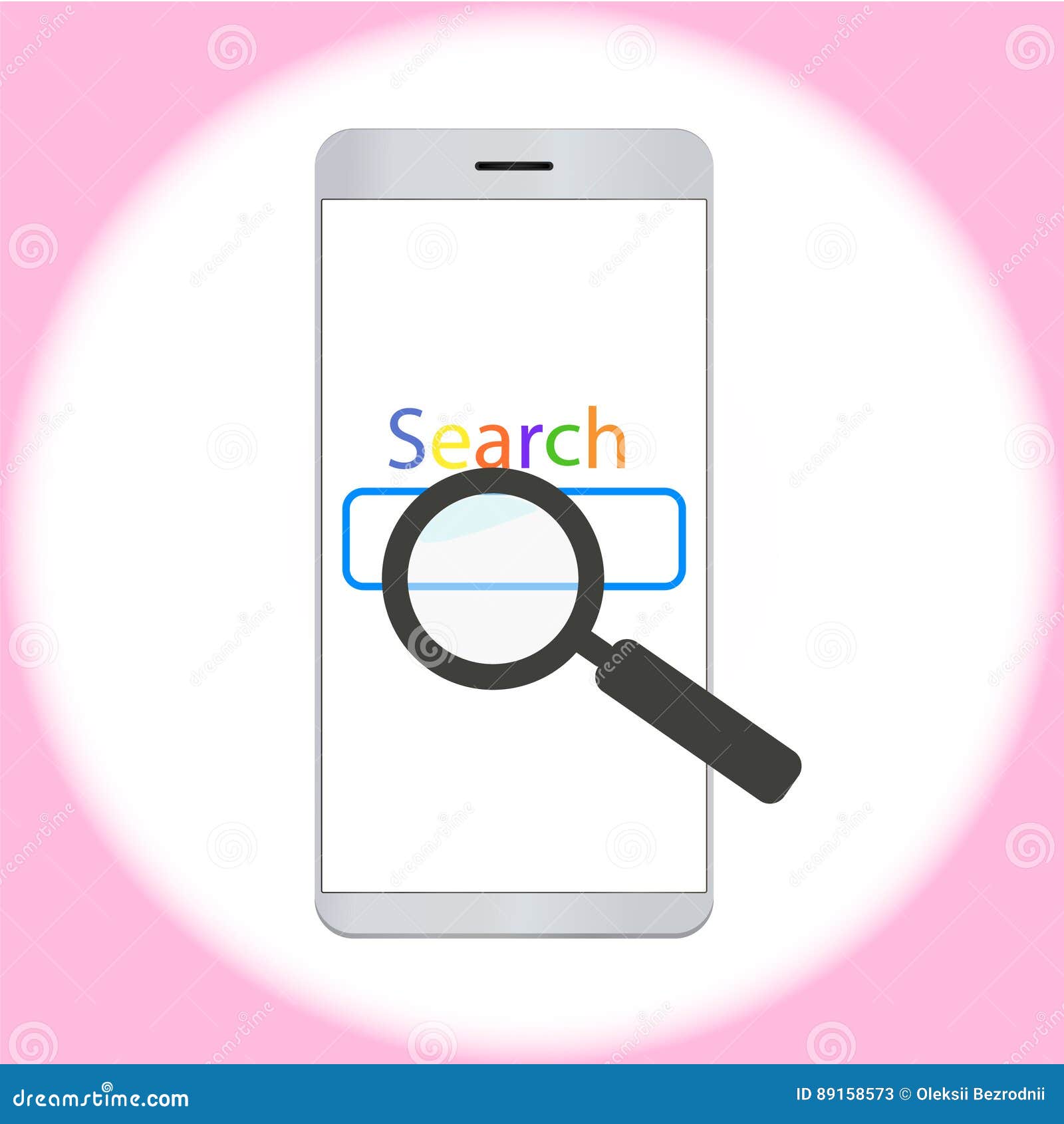 Mobile Web Search Illustration Stock Vector - Illustration of ...