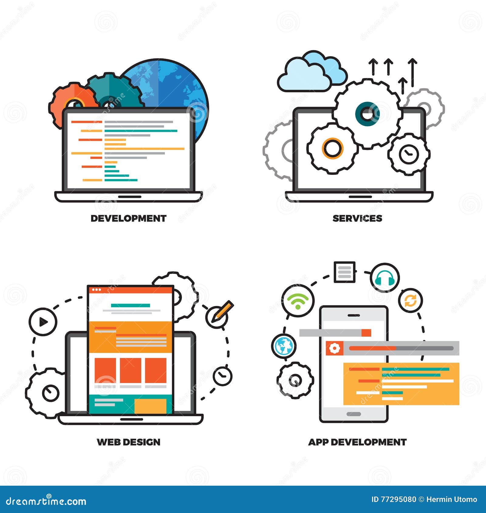 Mobile Web Services stock vector. Illustration of code - 77295080