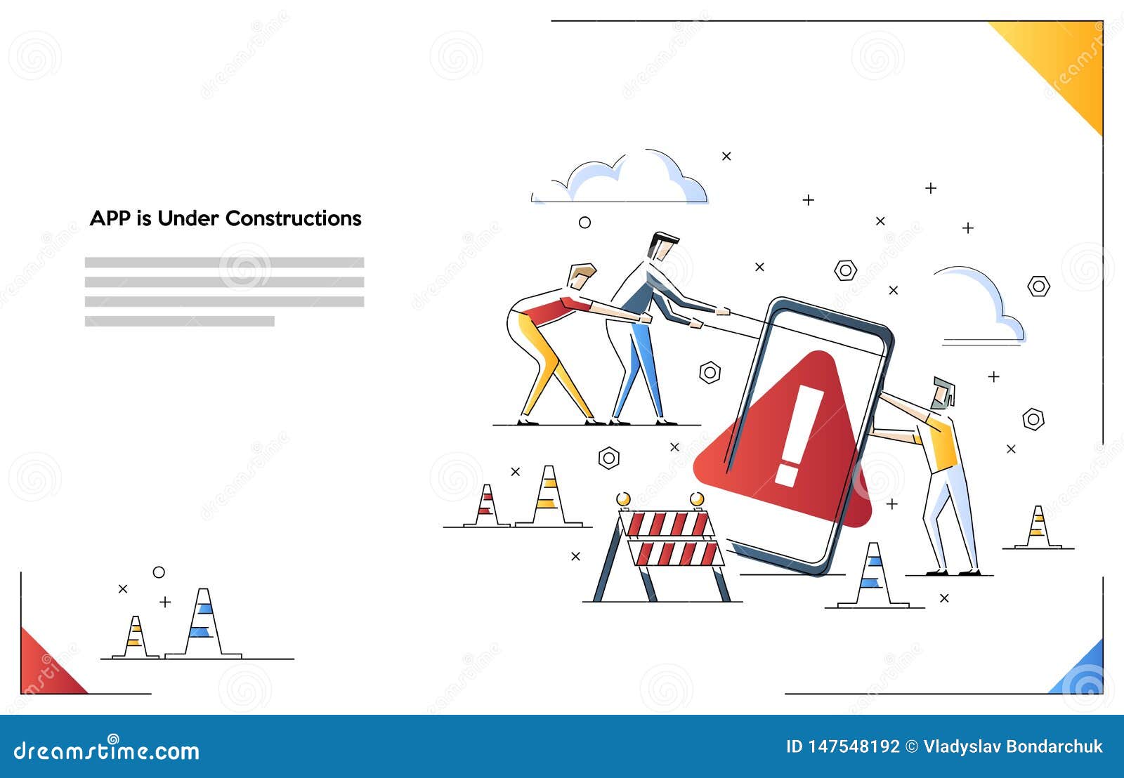 Mobile Website is Under Construction Vector Illustration Concept Stock ...