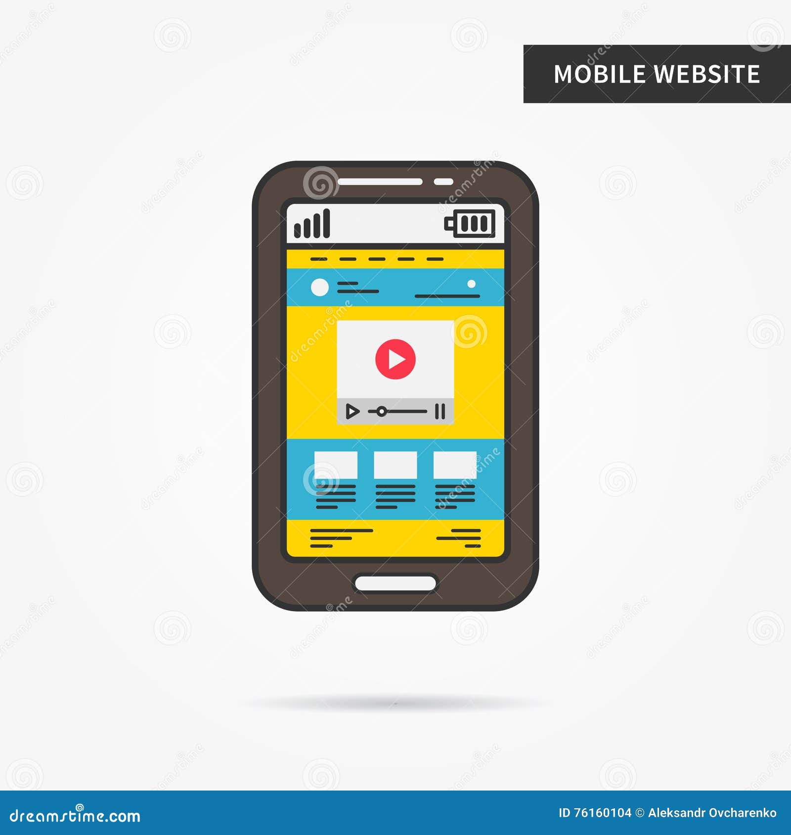 Mobile website stock vector. Illustration of concept - 76160104