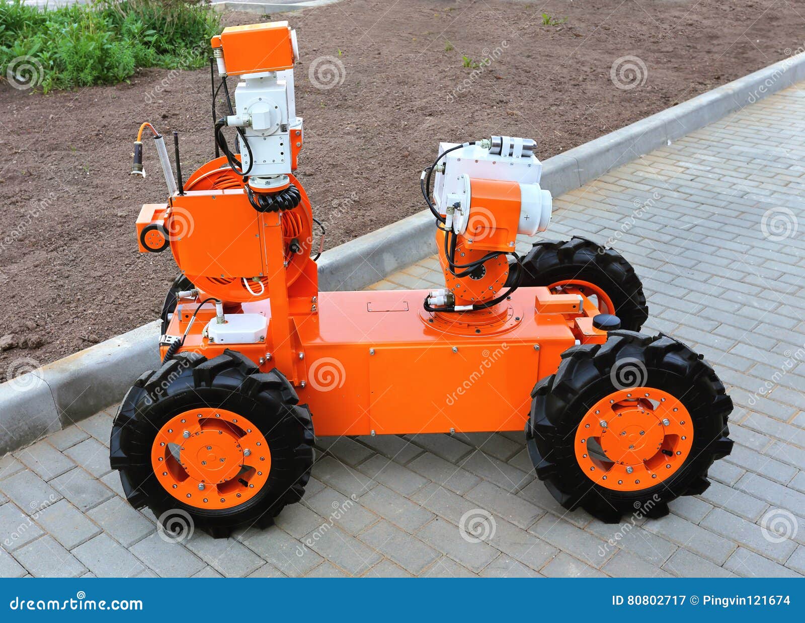 Mobile Wheeled Robotic System Stock Image - Image of self, danger: 80802717
