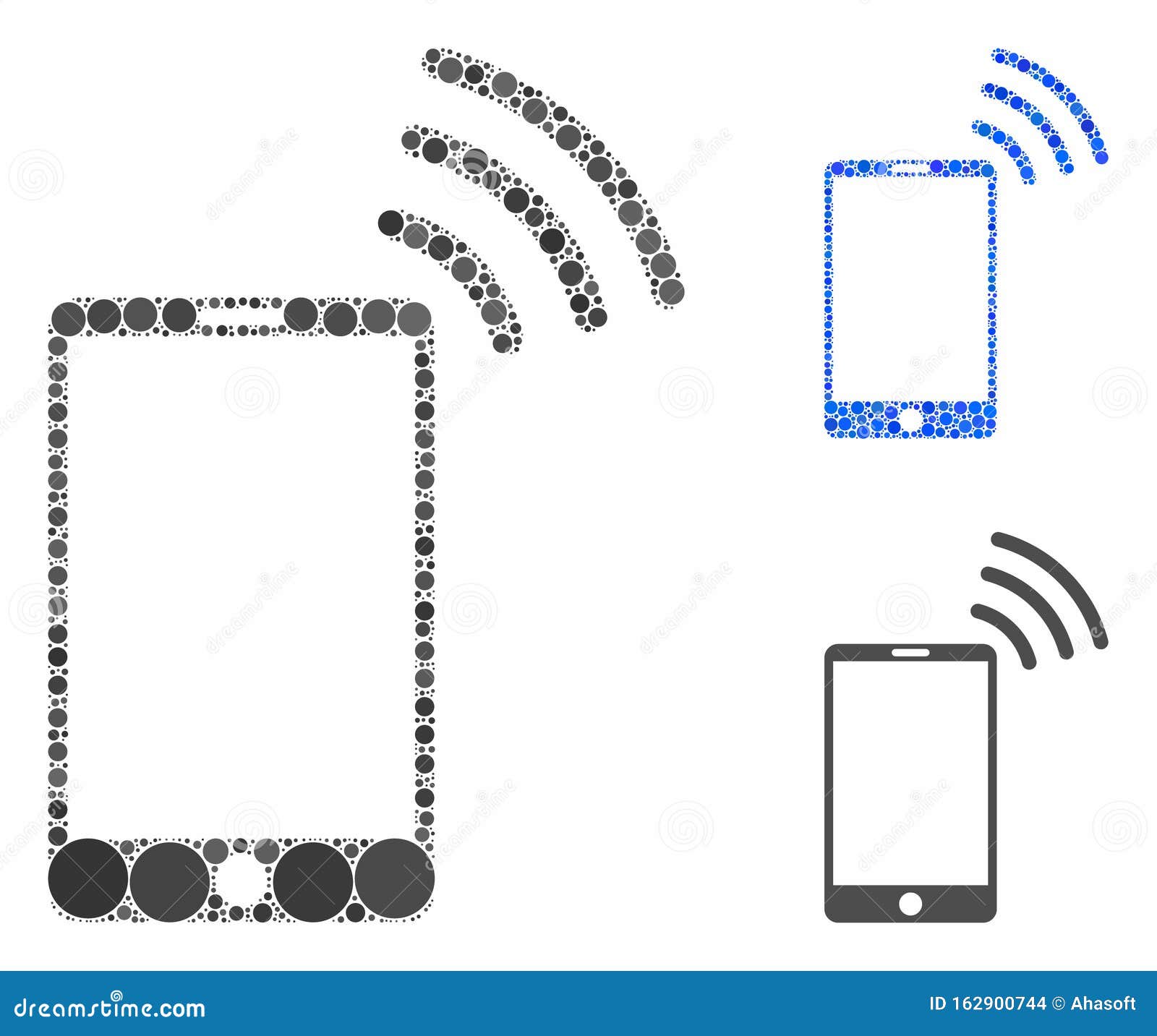 Mobile Wi-Fi Signal Mosaic Icon of Round Dots Stock Illustration ...