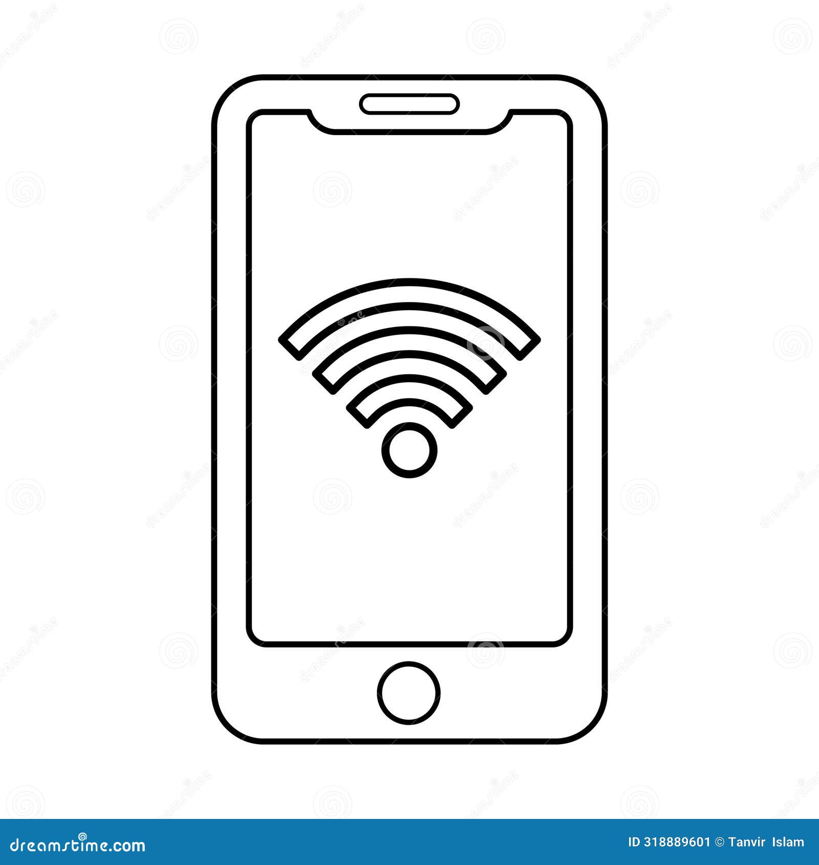 Mobile Wifi Network Icon Line Vector Graphics Stock Vector ...