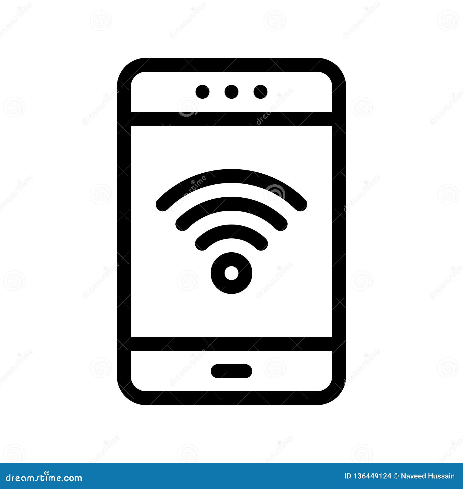Mobile Wifi Vector Line Icon Stock Vector - Illustration of thin ...