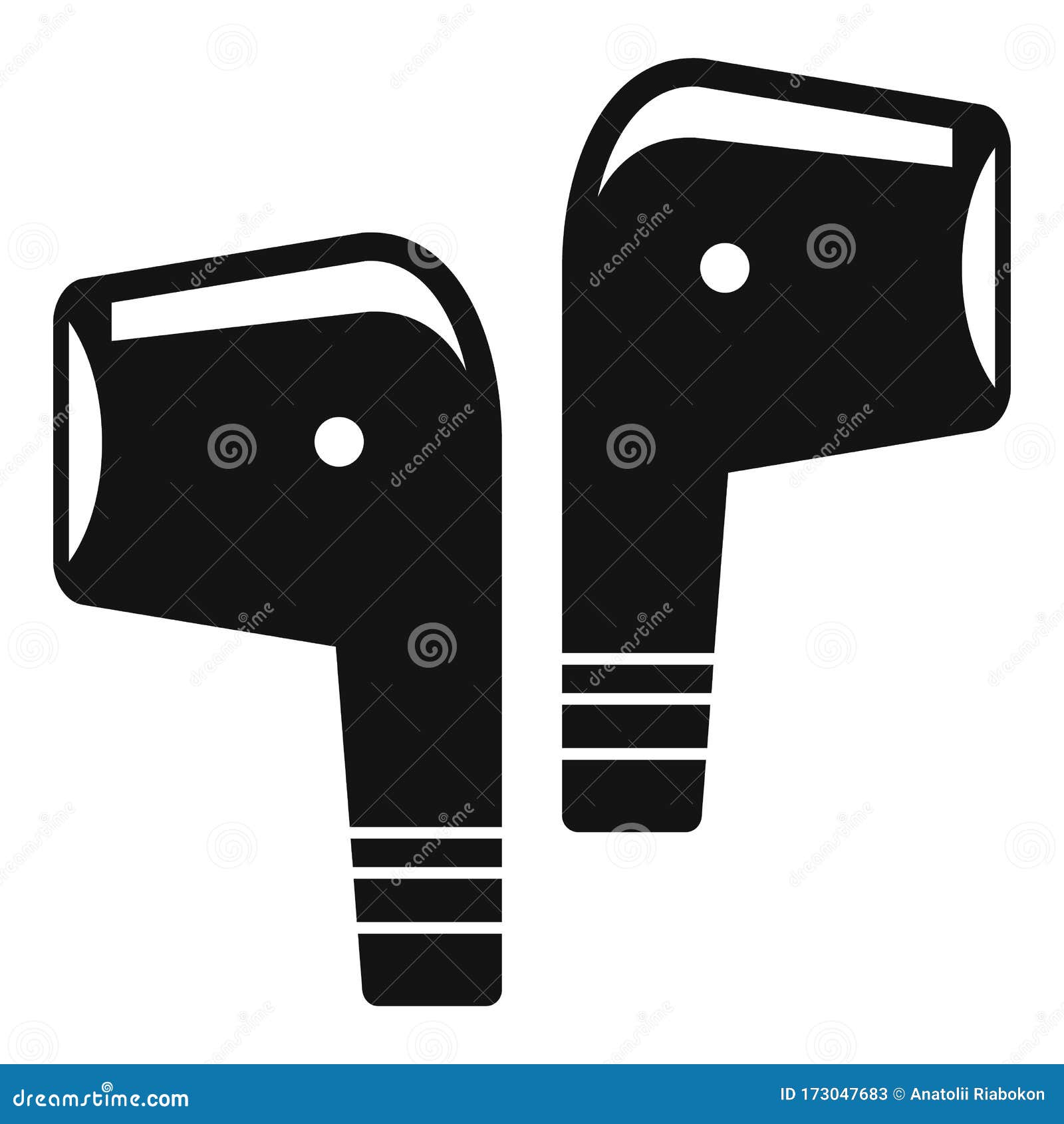 Mobile Wireless Earbuds Icon, Simple Style Stock Vector - Illustration ...