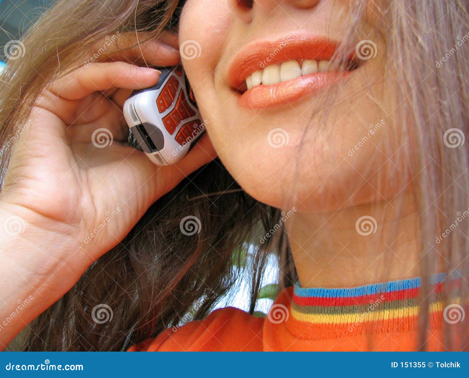 Mobile woman stock image. Image of phone, beautiful, negotiations - 151355