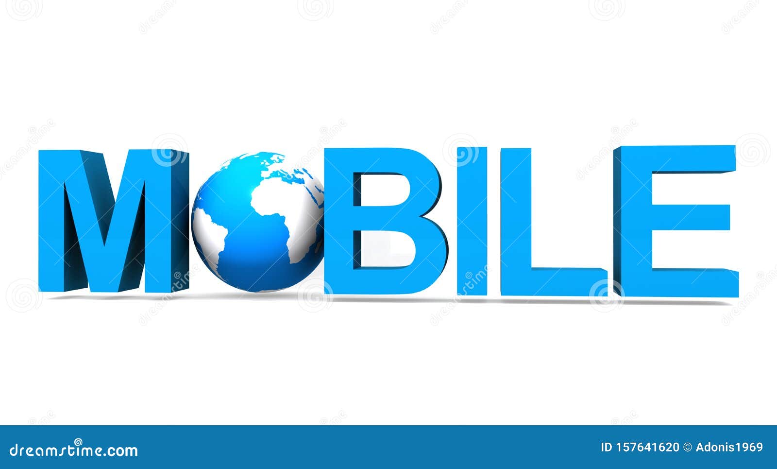 Mobile Word with Globe on White Stock Illustration - Illustration of ...