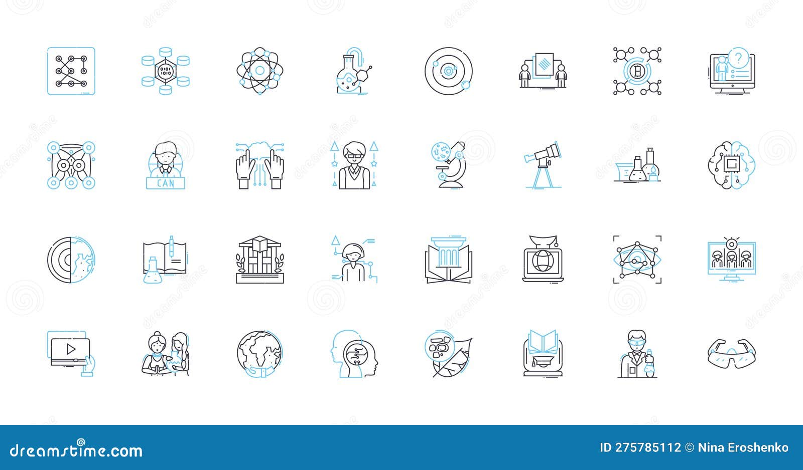 Mobile Work Linear Icons Set. Flexibility, Remote, Efficiency, Agility ...
