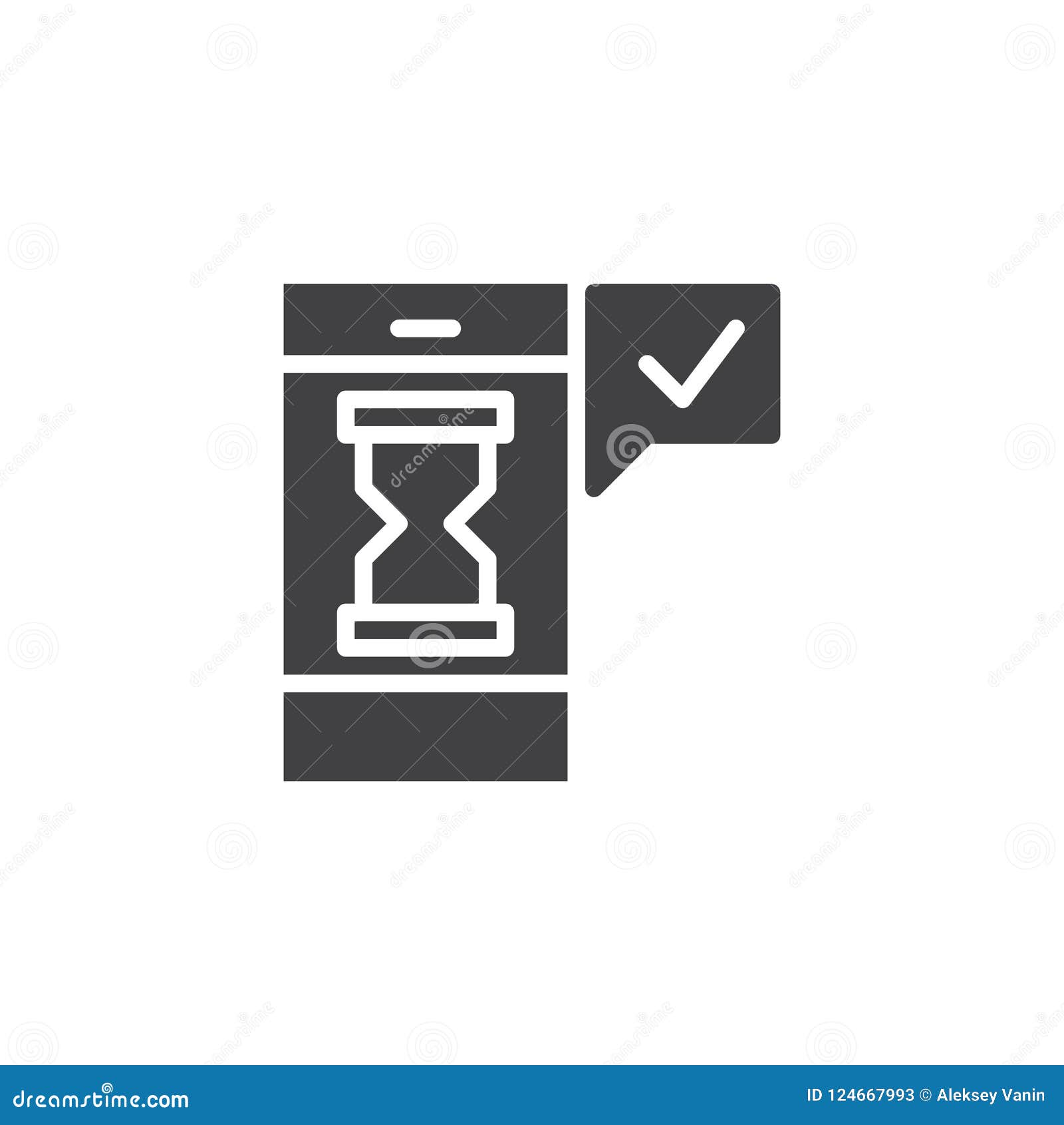 Mobile working vector icon stock vector. Illustration of hour - 124667993