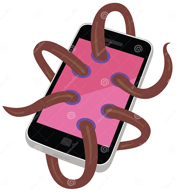 Mobile worm stock vector. Illustration of concept, hacked - 35507386