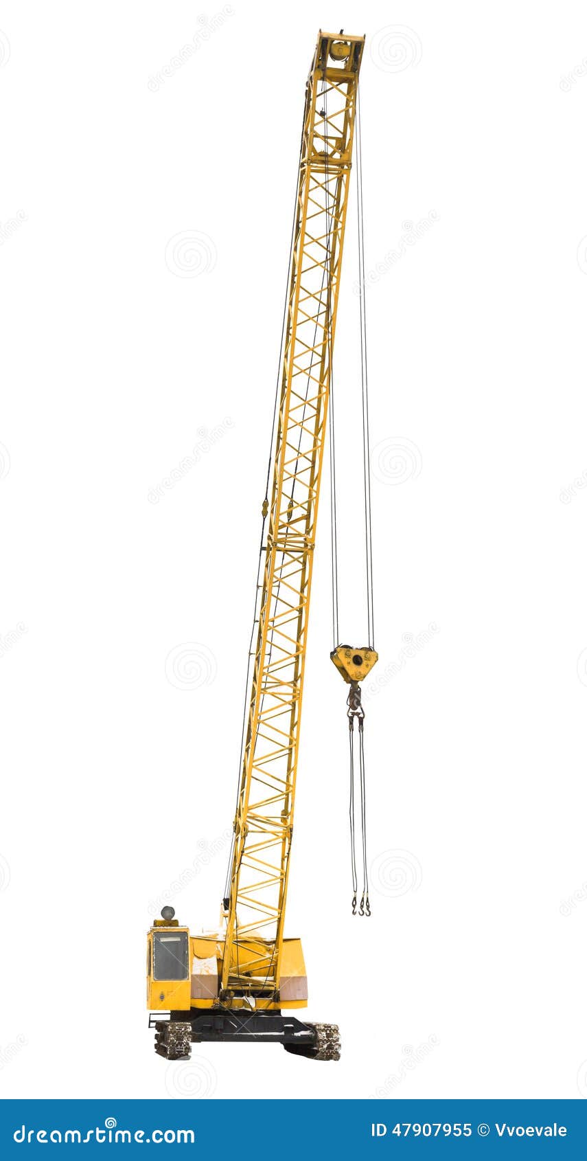 Crawler Crane With A Heavy Metal Wrecking Ball On A Steel Cable At ...
