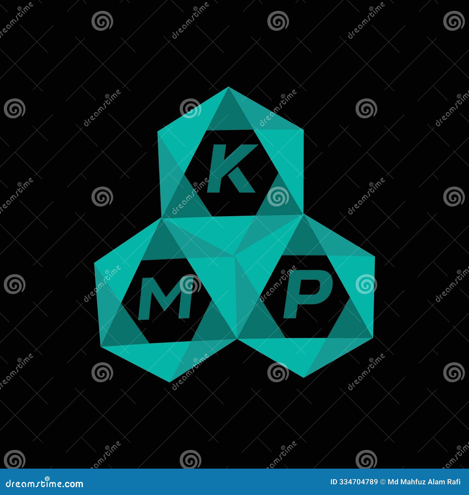 MobileKMP Creative Minimalist Letter Logo. KMP Unique Vector Initials ...