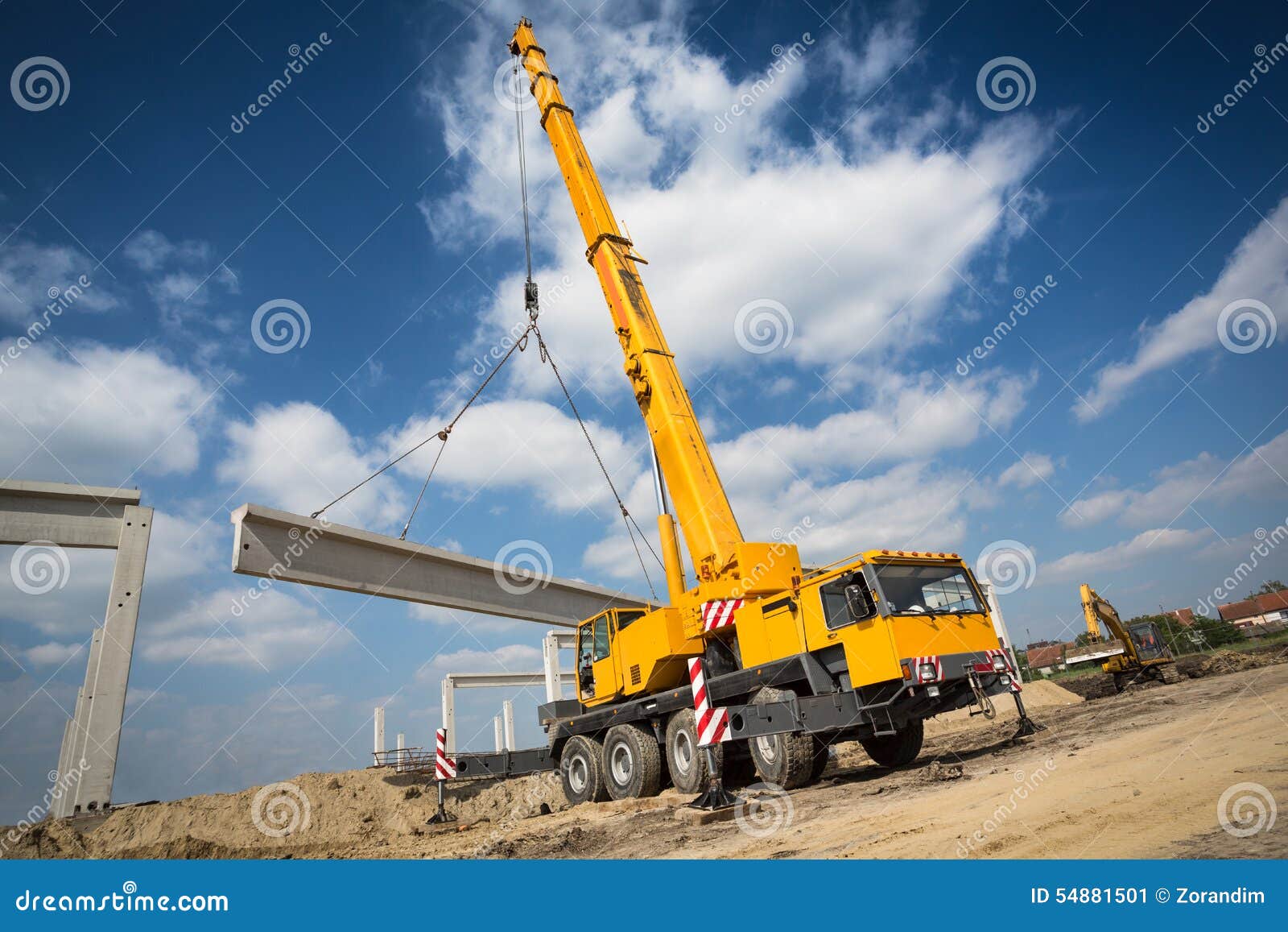Mobiler Kran stockbild. Bild von teleskopisch, maschinerie - 54881501