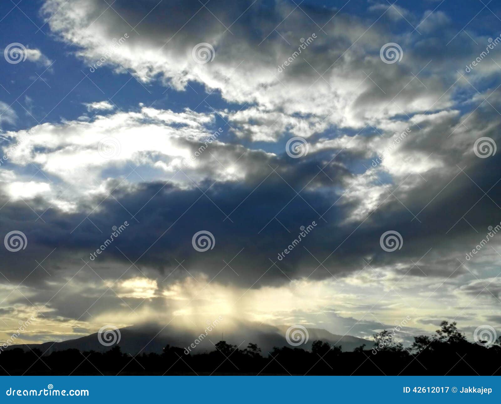 Beautiful Sky and Clouds with Sunray Stock Image - Image of sunlight ...